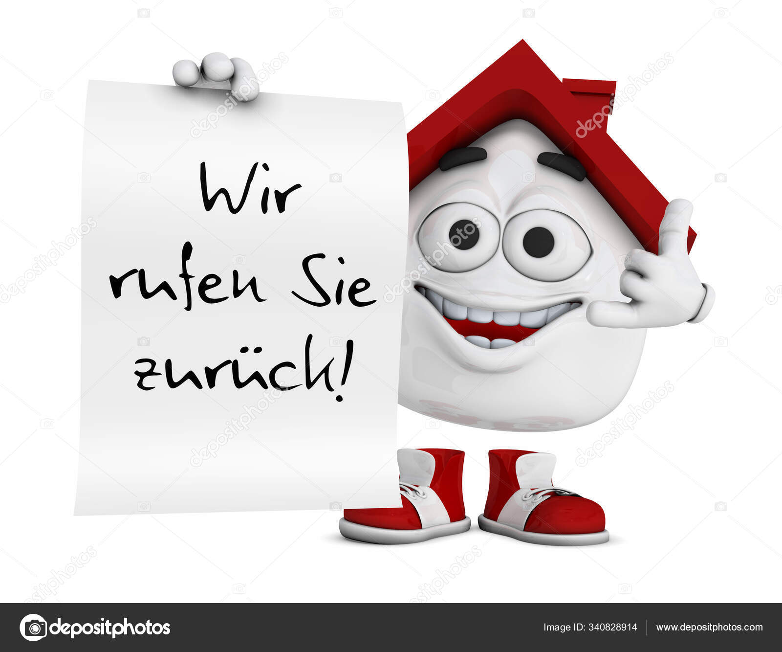 Small House Red Call Them Back Stock Illustration by ...