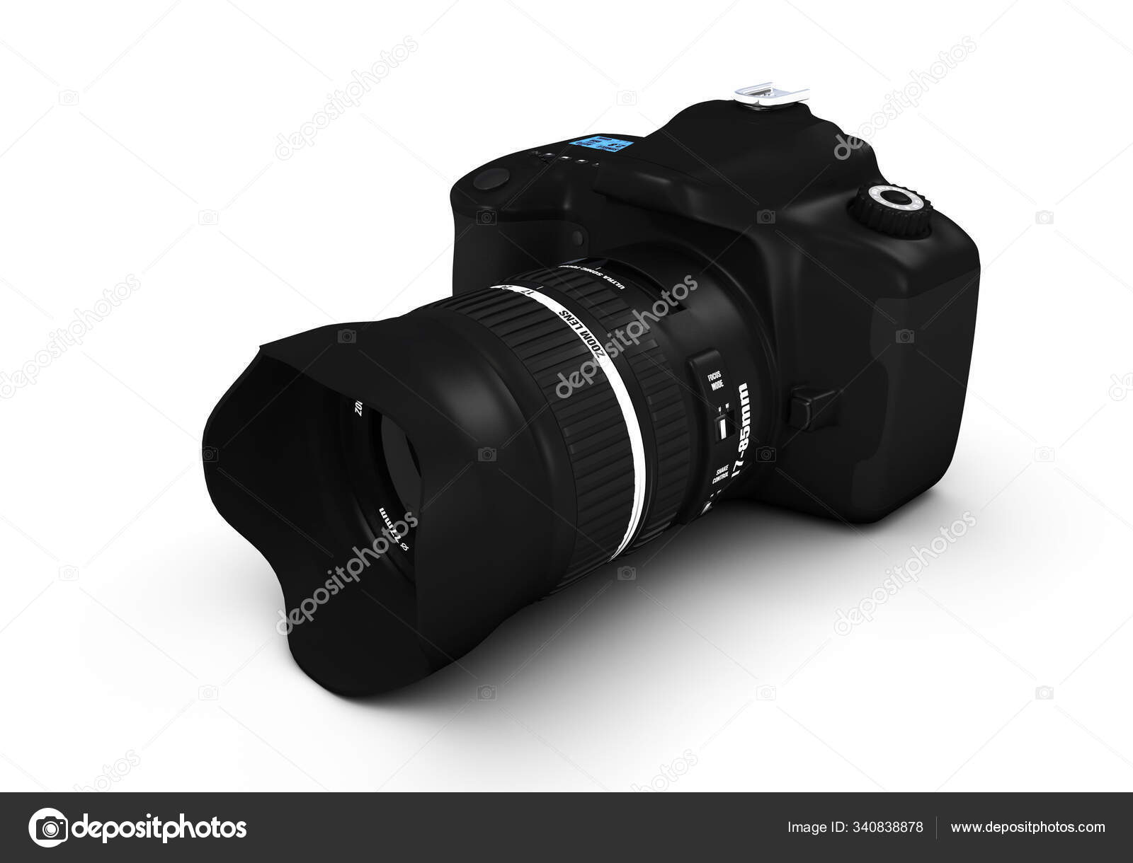 Rendering Black Digital Camera Isolated White Background — Stock Photo ...