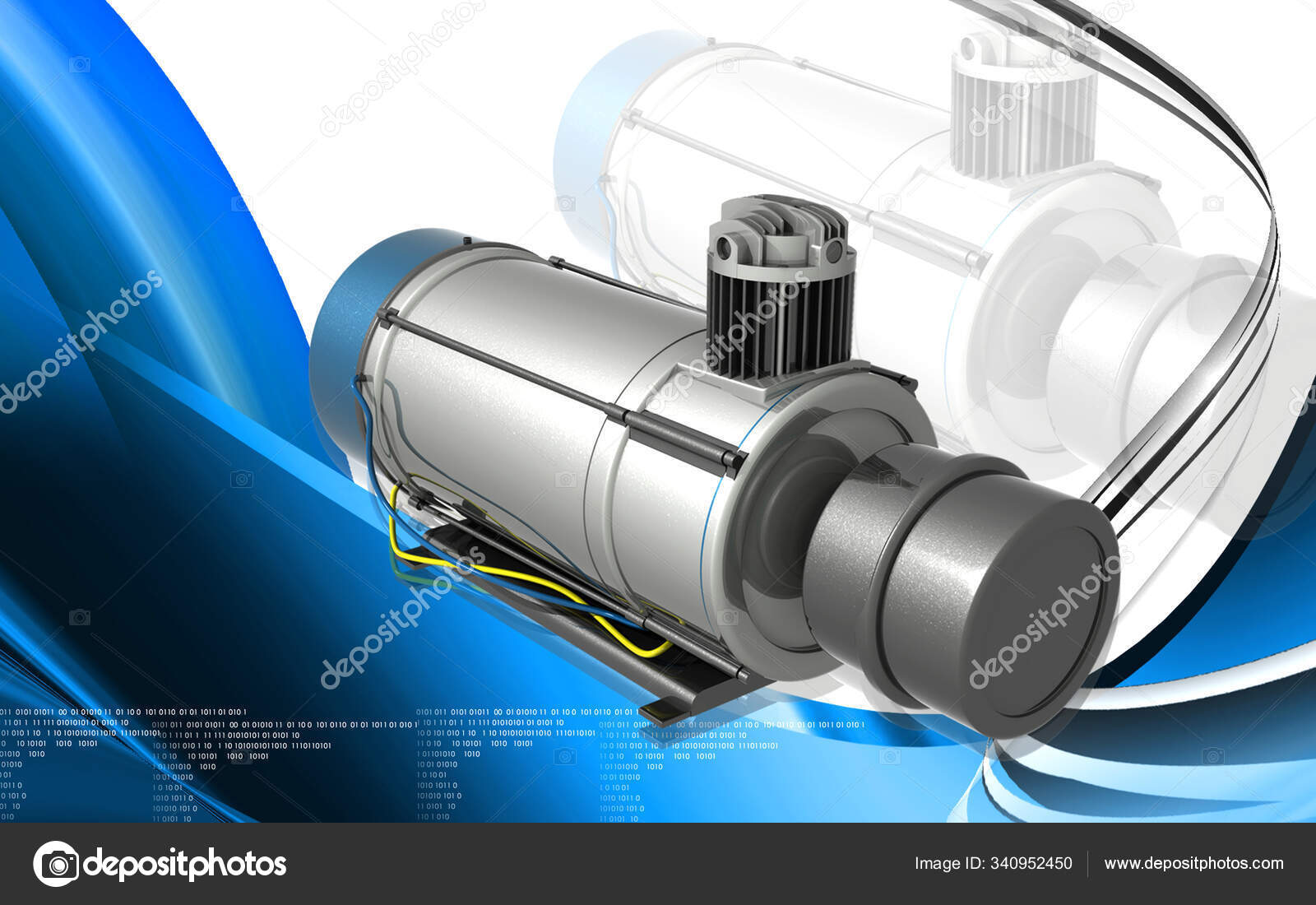 Digital Illustration Air Compressor Colour Background — Stock Photo ...