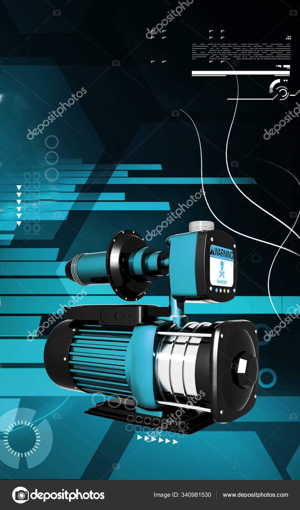Digital Illustration Pressure Pump Colour Background Stock Illustration ...