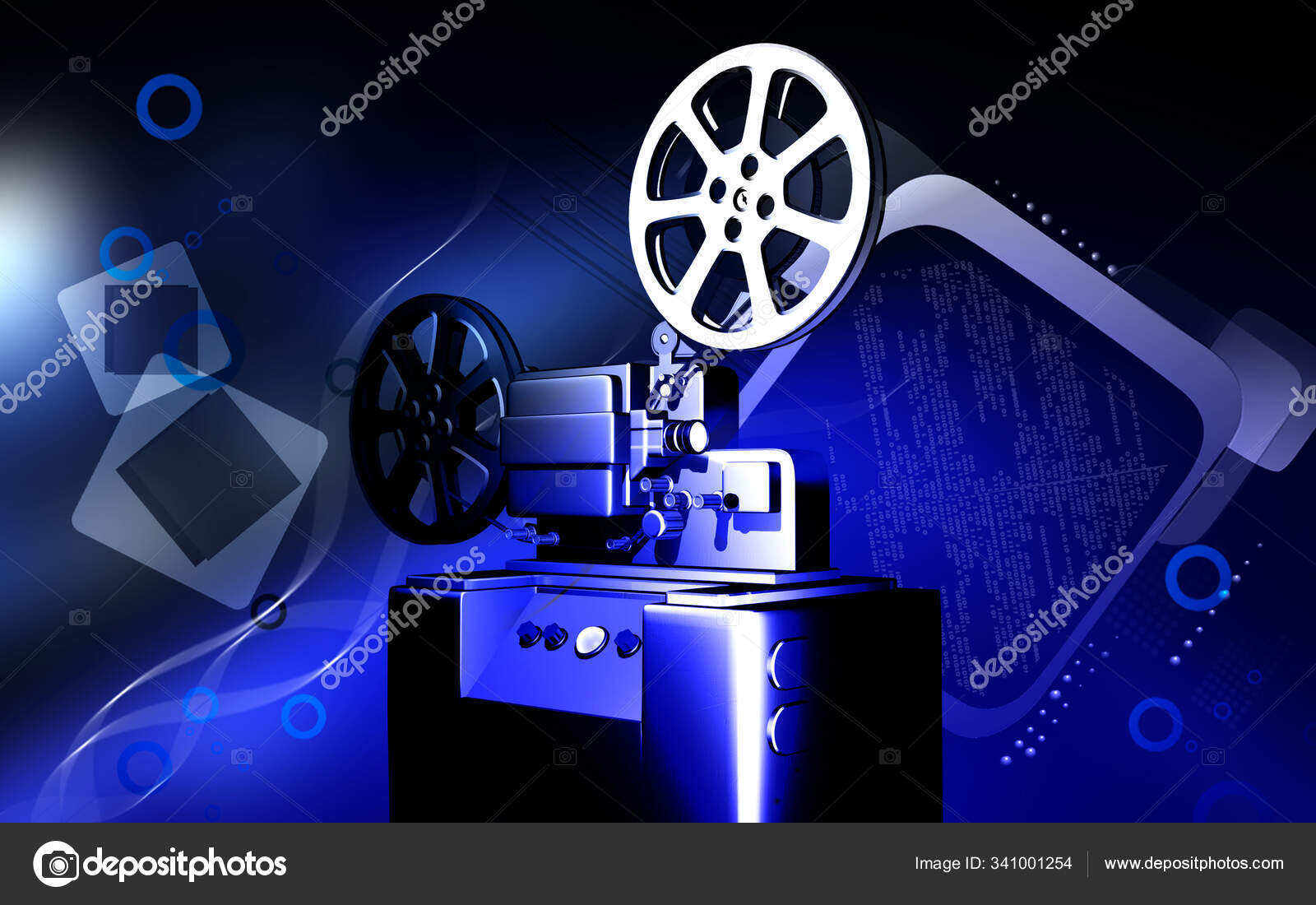Digital Illustration Vintage Projector — Stock Photo ...