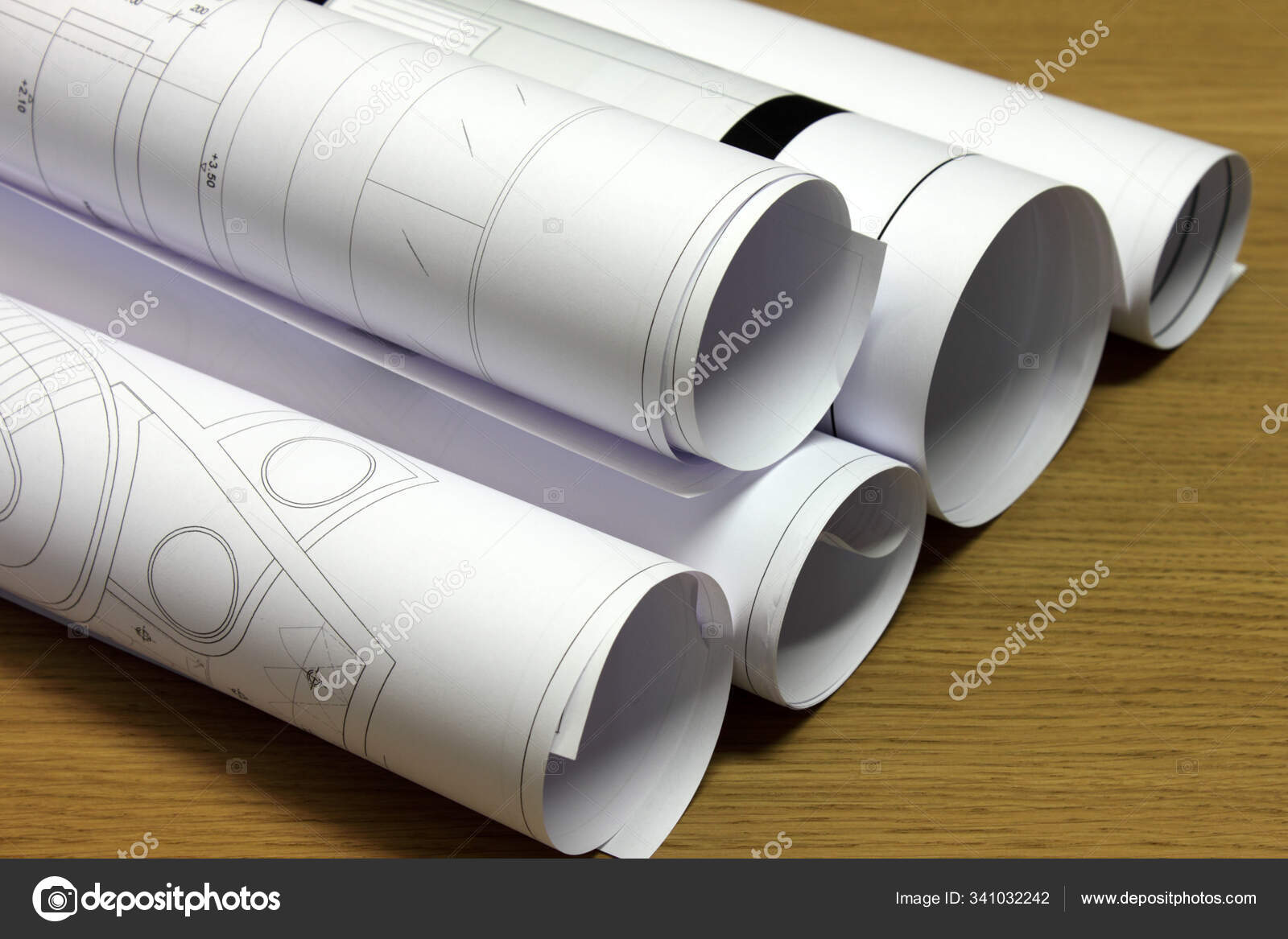 Construction Blueprint Architecture Paperwork Stock Photo by ...