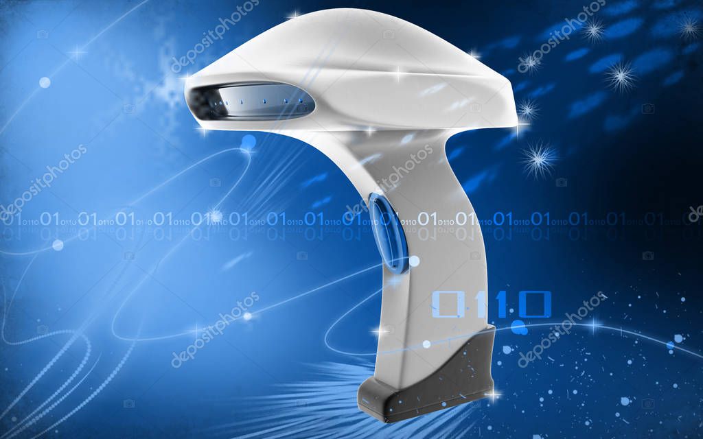 Ilustraci n digital del cable del esc ner de c digo de barras en color 2024