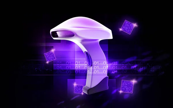 Ilustraci n digital del cable del esc ner de c digo de barras en color 2024