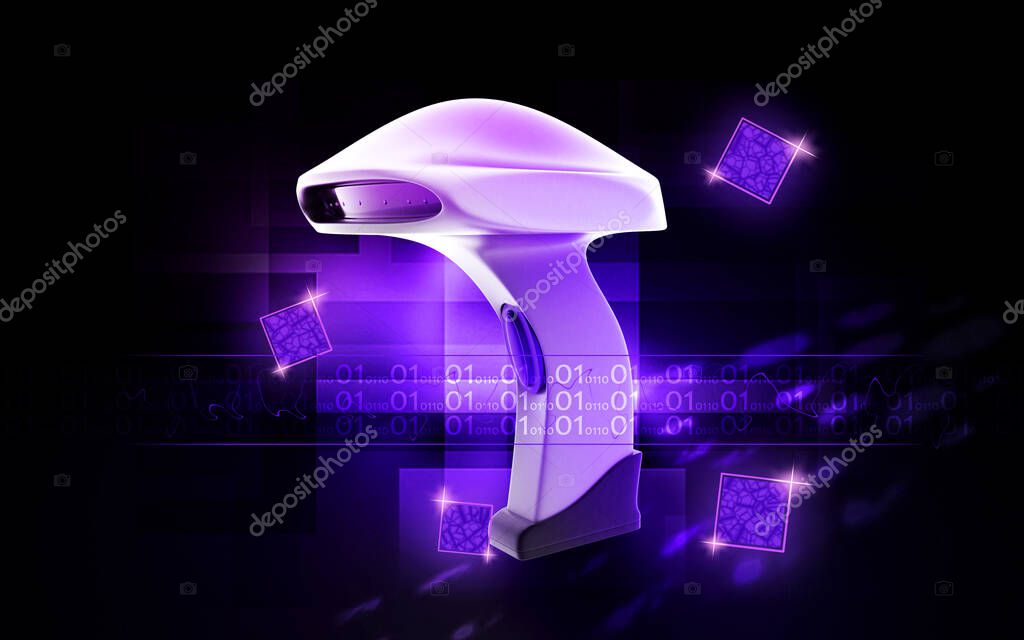 Ilustraci n digital del cable del esc ner de c digo de barras en color 2024