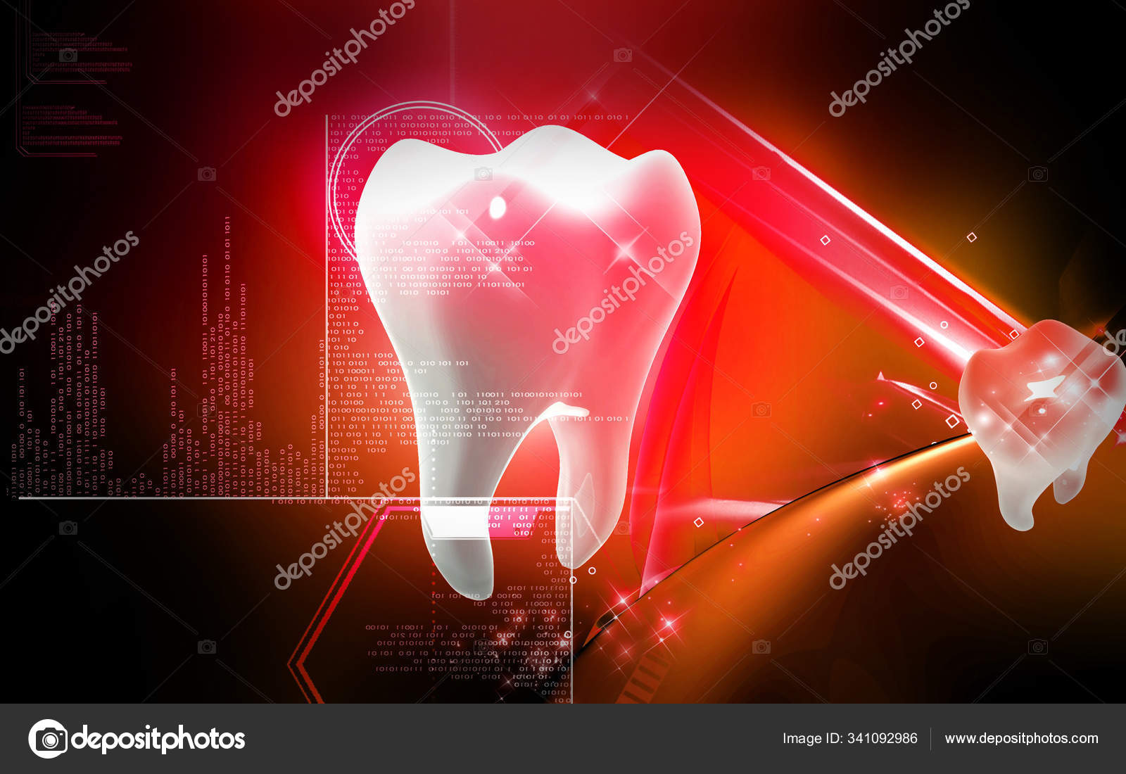 Digital Illustration Teeth Colour Background — Stock Photo ...