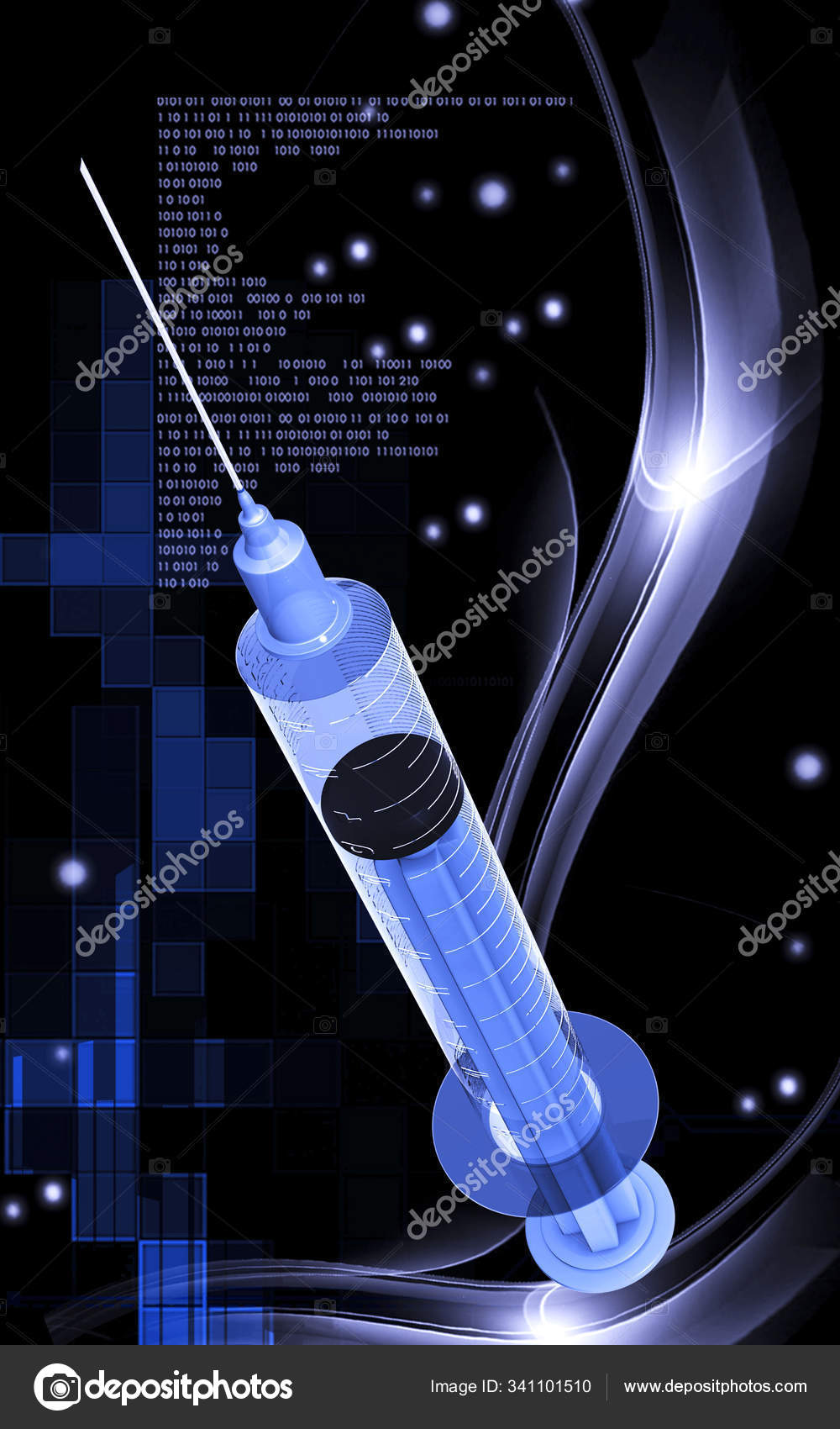 Digital Illustration Syringe Colour Background Stock Photo by ...