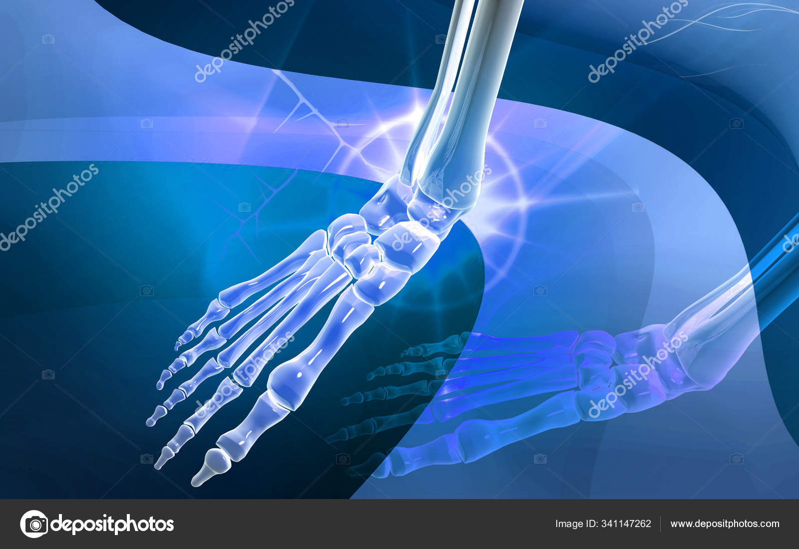 Digital Illustration Hand Bone Colour Background Stock Photo by ...