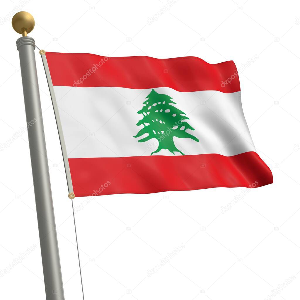 la bandera del lebanón ondea en el asta de la bandera 2022