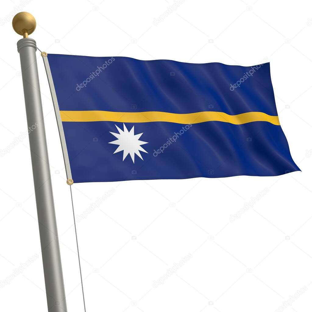 la bandera de nauru ondea en el asta de la bandera 2022