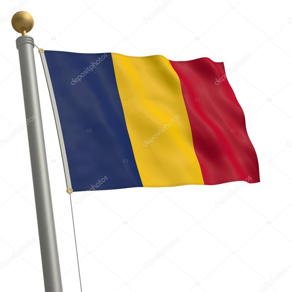 la bandera de los aleteos chad en el asta de la bandera 2024