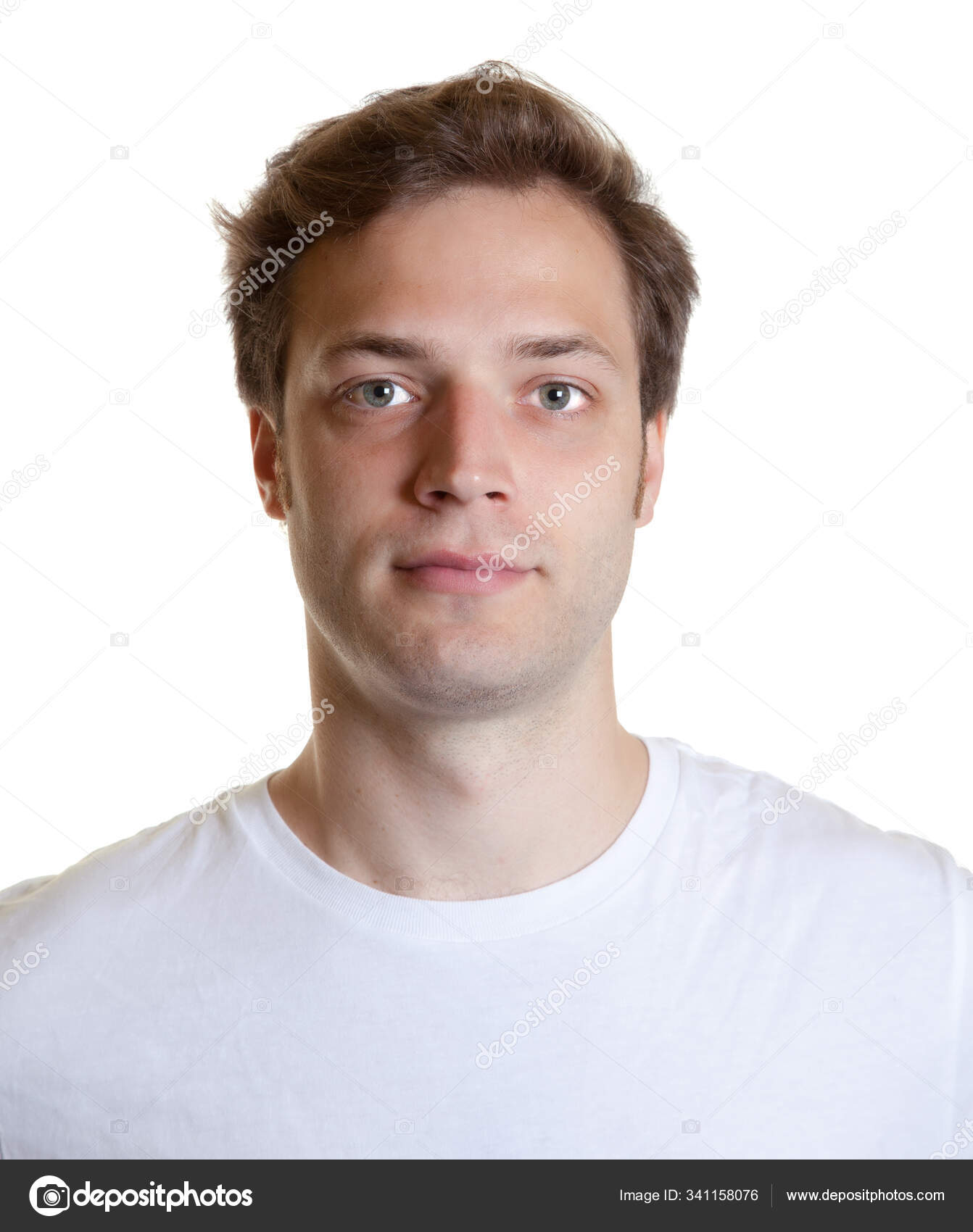 Passport Photograph Young Man White Shirt Stock Photo by ... Passport Photograph Young Man White Shirt Stock Photo by ...