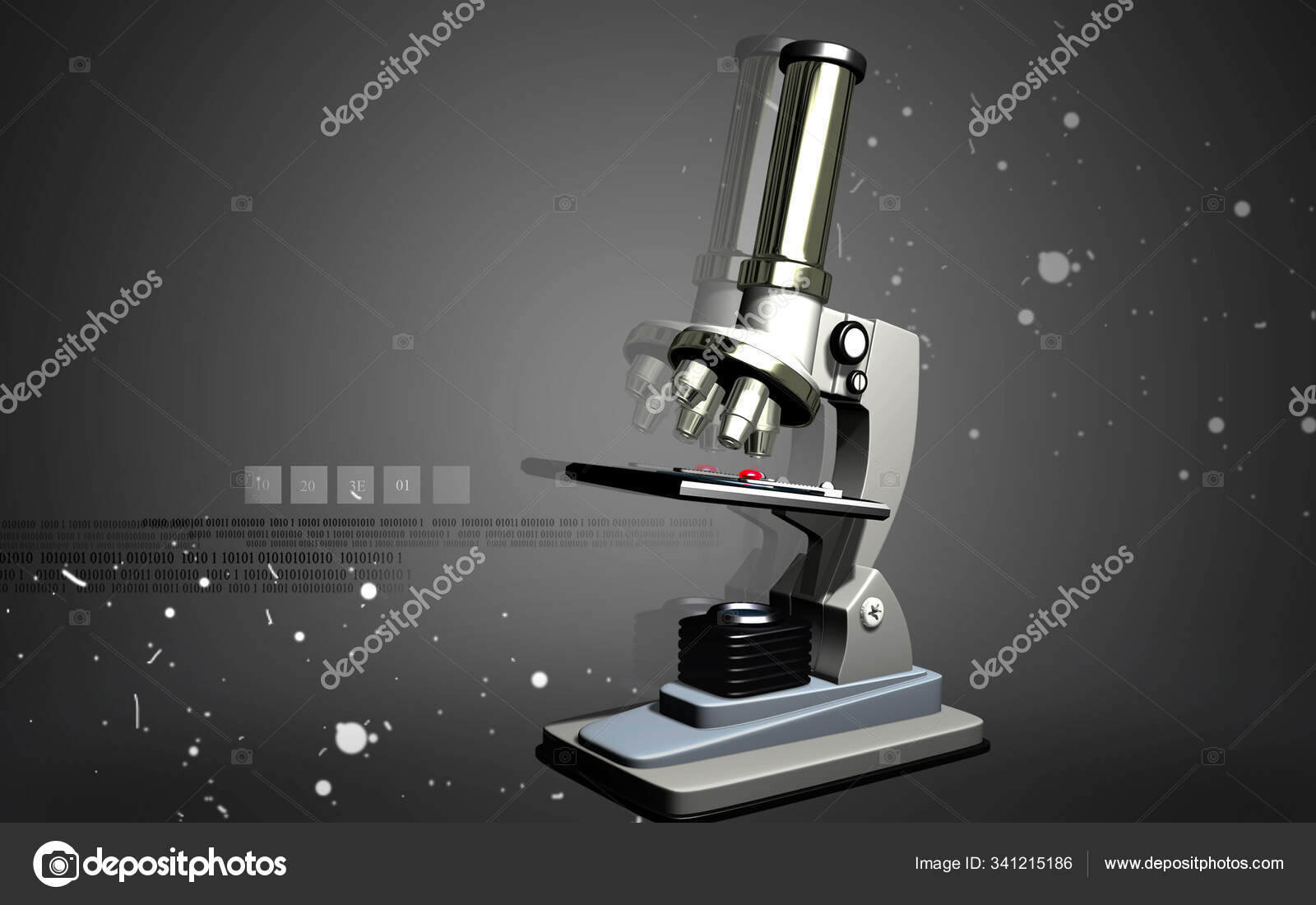 Digital Illustration Microscope Colour Background Stock Photo by ...