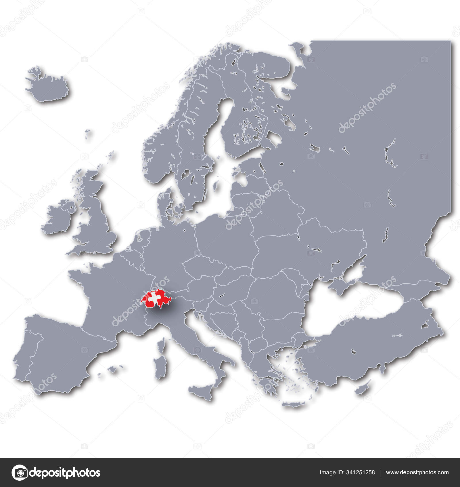 Europe Highlighted On World Map