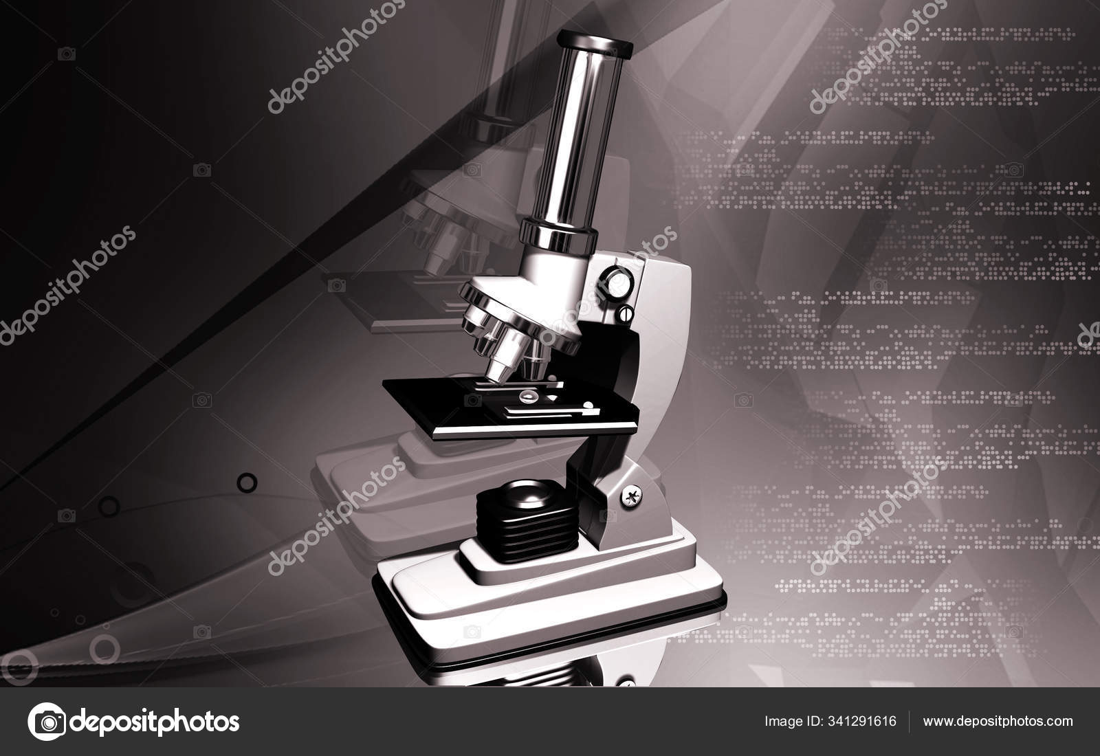 Digital Illustration Microscope Colour Background Stock Photo by ...