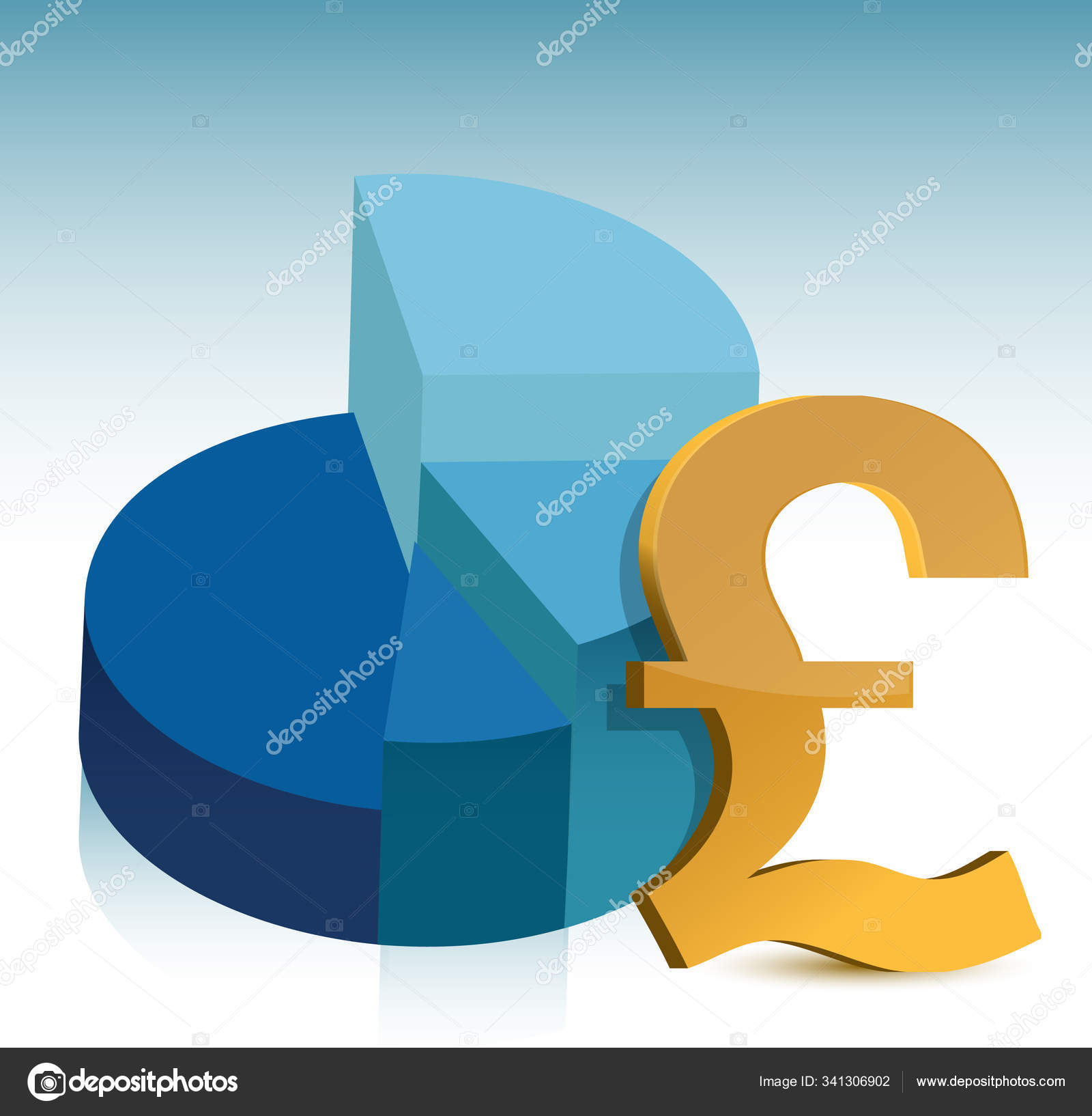 Pie Chart Pound Sign Illustration Stock Illustration by ...