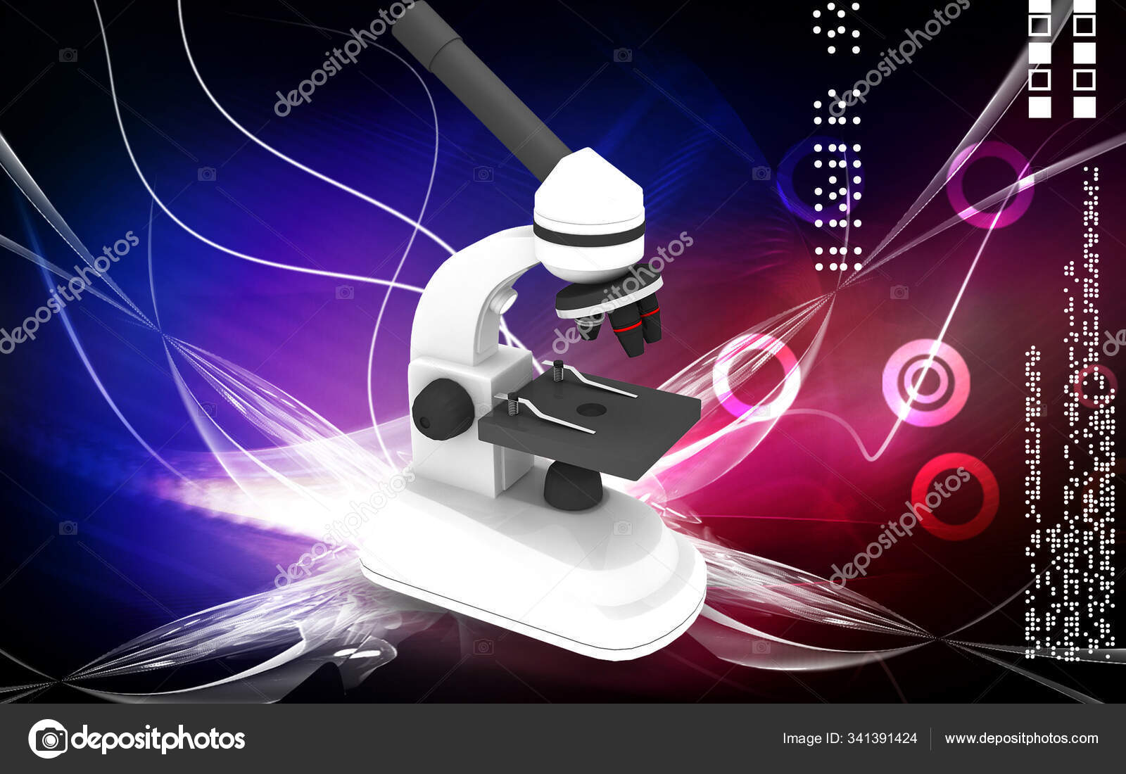 Digital Illustration Microscope Colour Background — Stock Photo ...
