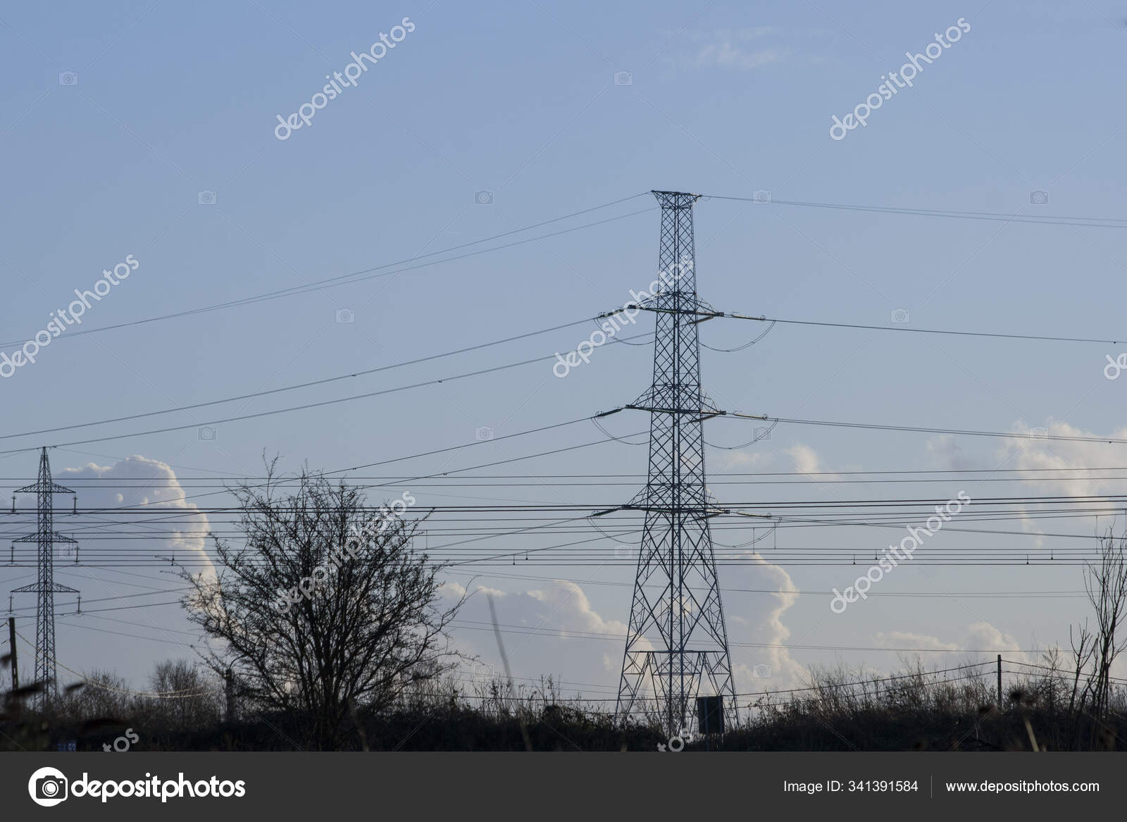 High Voltage Pylon Cables Landscape Stock Photo by ©PantherMediaSeller ...
