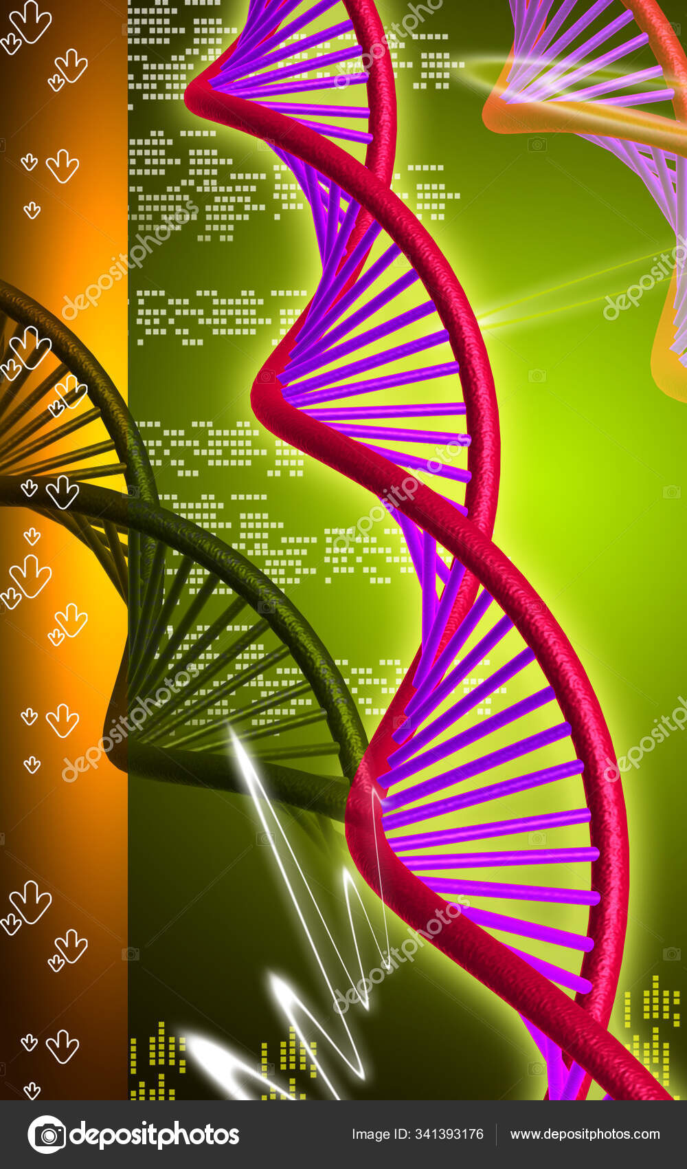 Digital Illustration Dna Structure Colour Background — Stock Photo ...