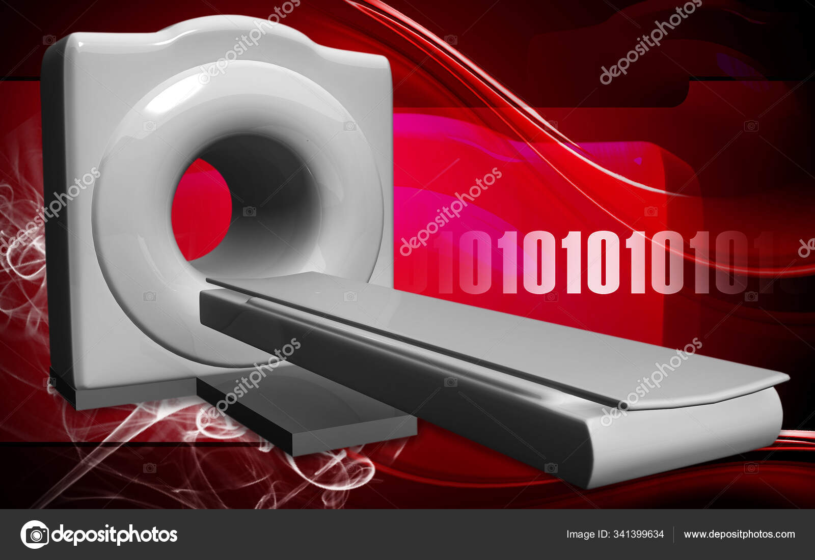 Digital Illustration Medical Scanner Colour Background Stock Photo by ...