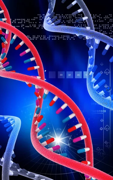 Digital Illustration Dna Structure Colour Background — Stock Photo © PantherMediaSeller #340783906