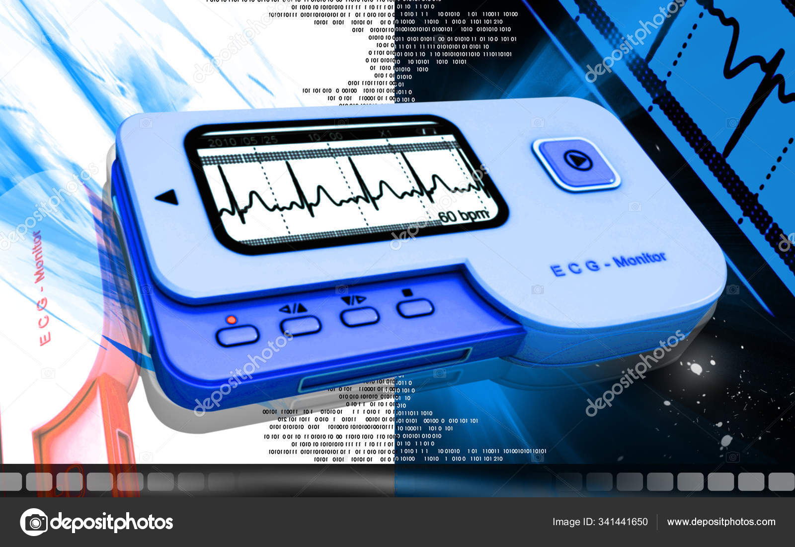 Digital Illustration Ecg Colour Background Stock Photo by ...