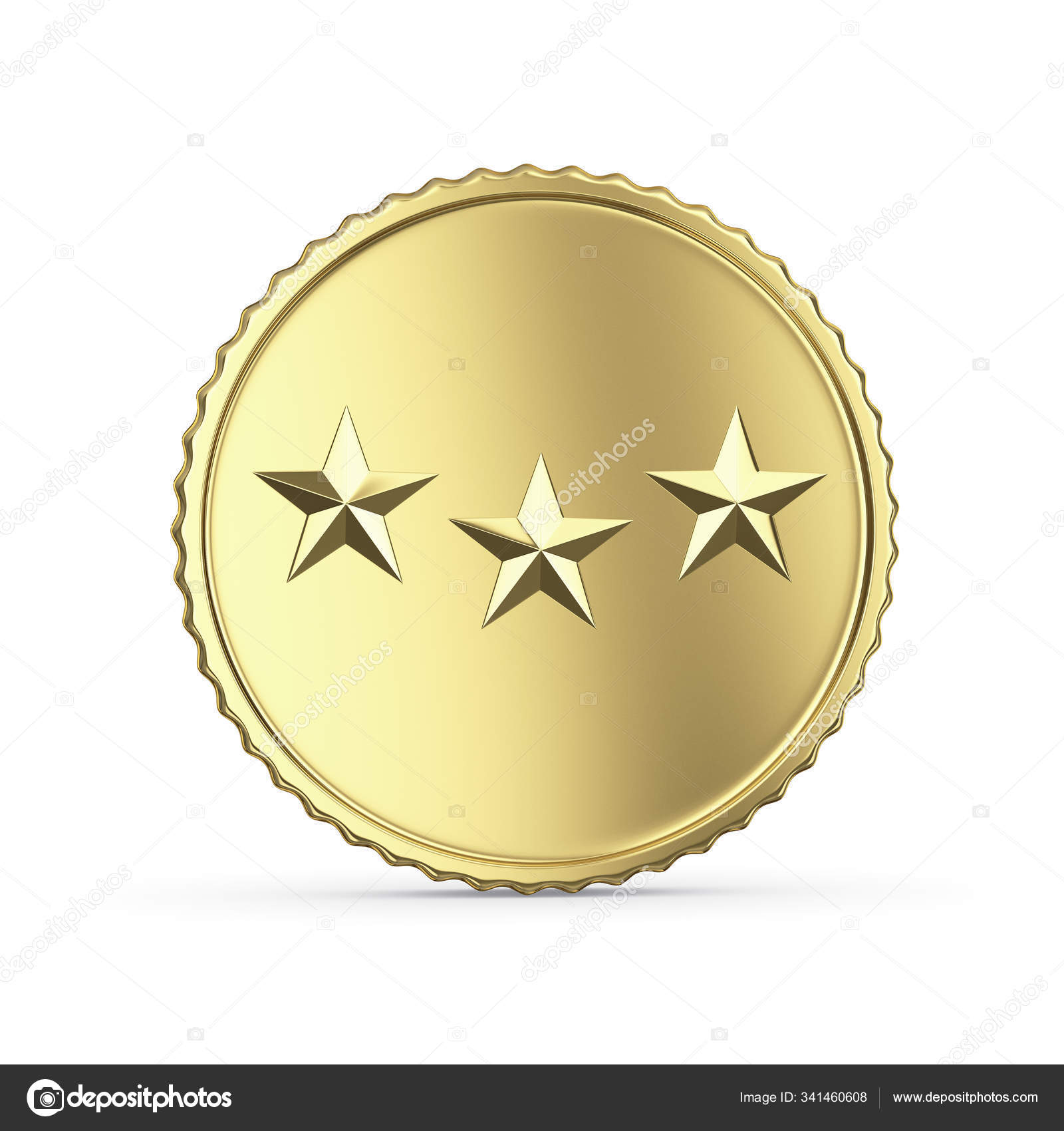 Representación Medalla Oro Aislado Con Recorte — Foto de stock ...