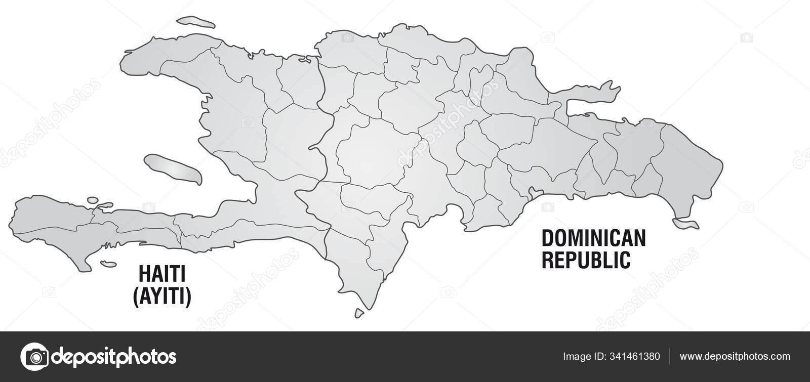 Mapa Hispaniola Con Bordes Gris — Foto de stock © PantherMediaSeller ...