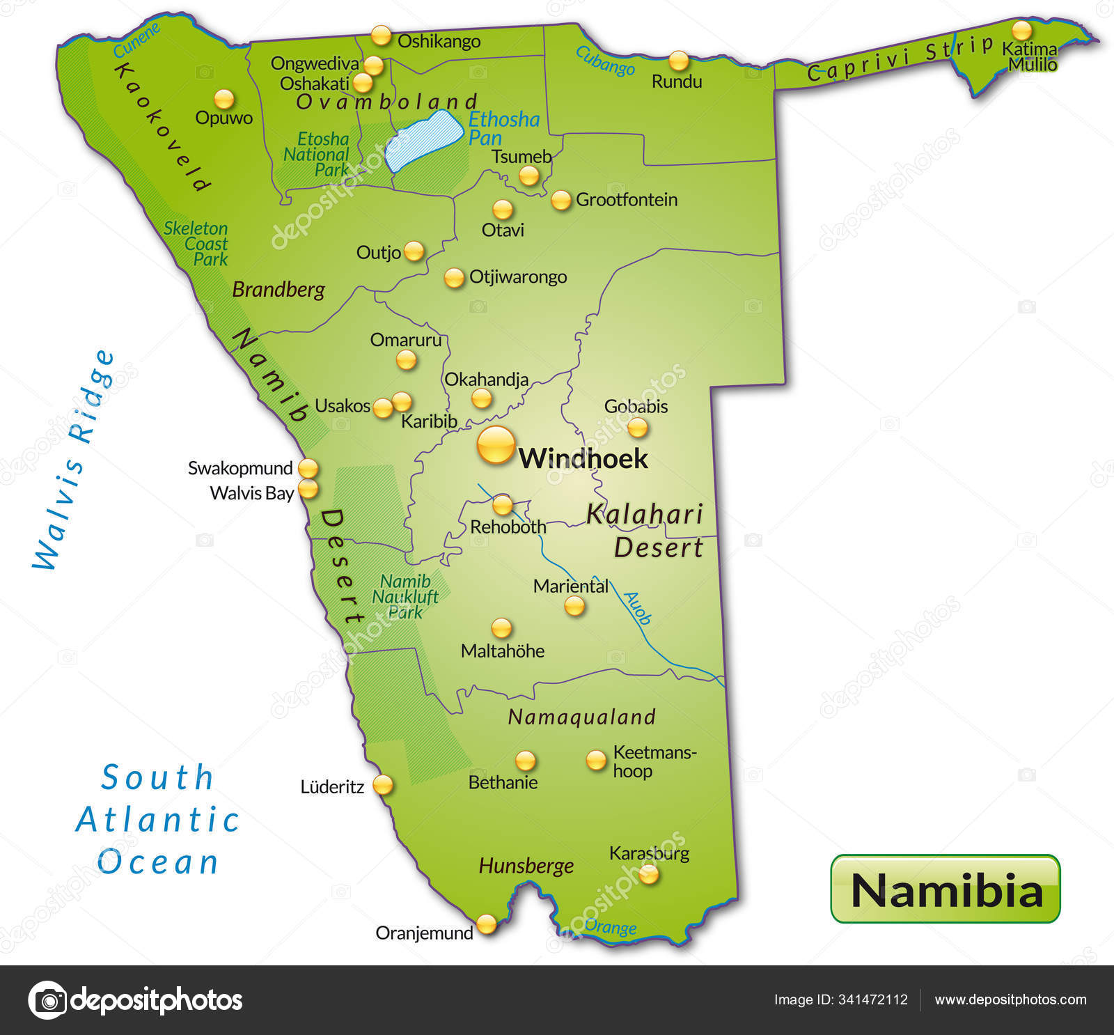 Mapa De Namibia