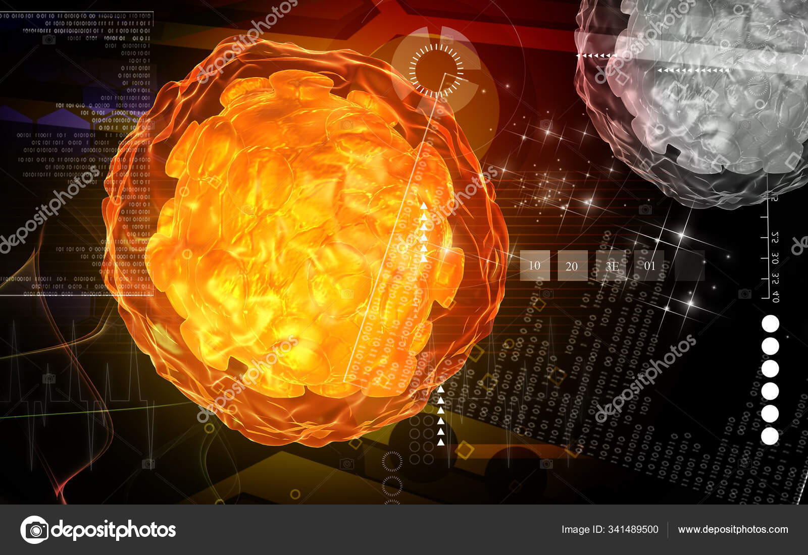 Digital Illustration Polio Virus Colour Background — Stock Photo ...