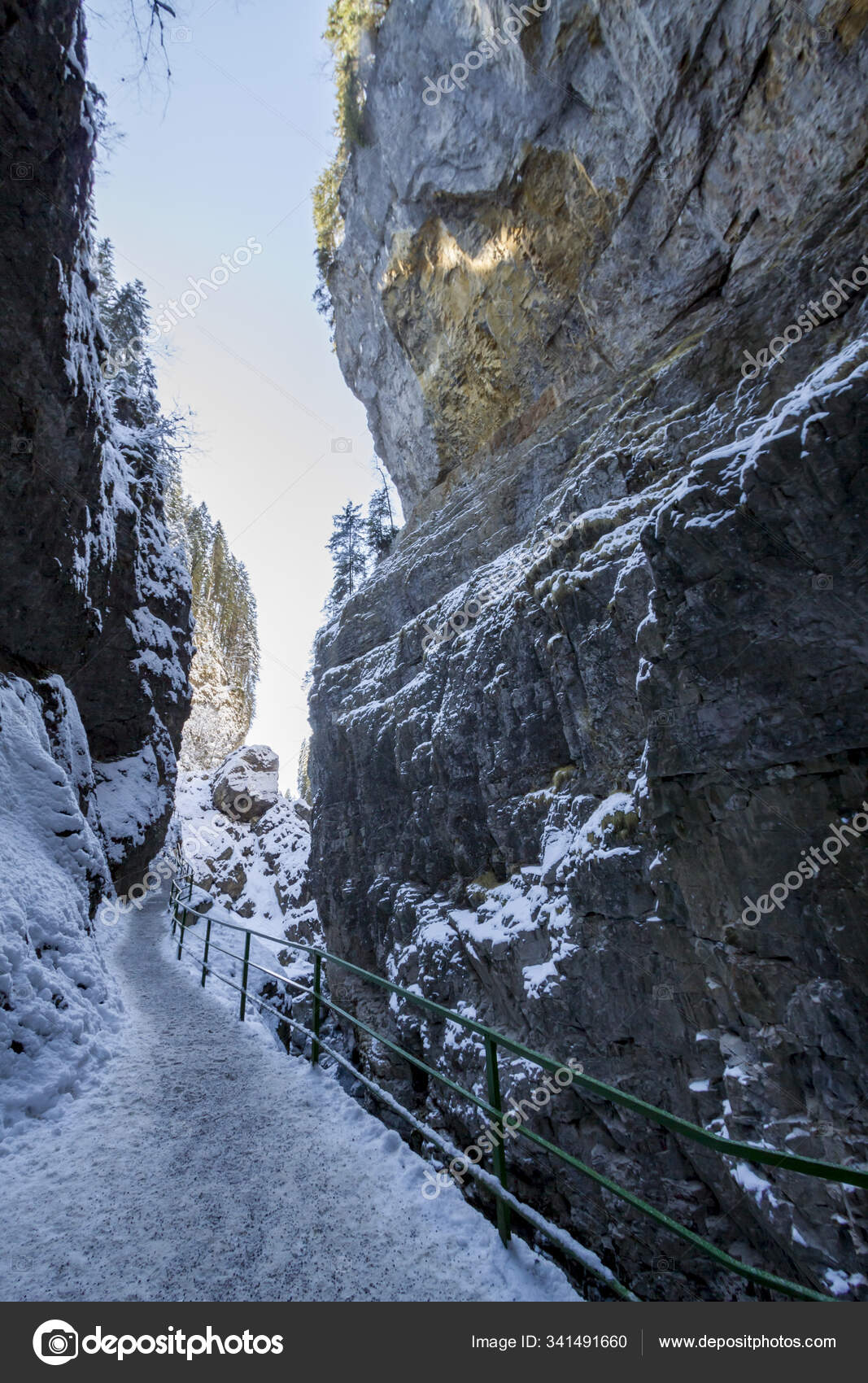 Breitachklamm Gorge Famous Place Germany Bavaria Landscape Winter Stock ...