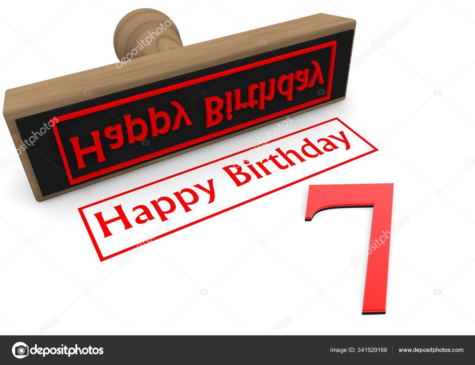 Lettering Happy Birthday Stamp Number Stock Photo by ...