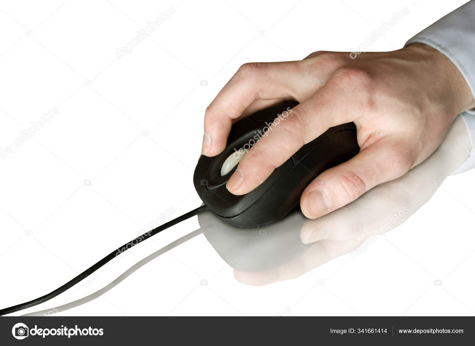 Black Computer Mouse Hand — Stock Photo © PantherMediaSeller #341661414