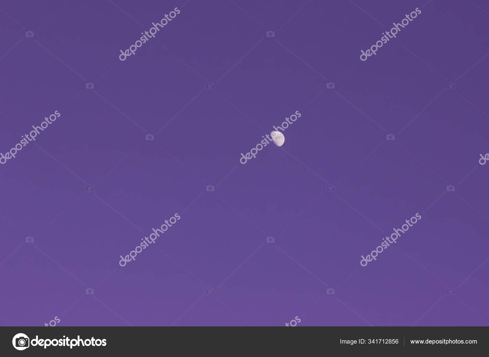 Ultra Violet Background Half Moon Purple Cloudless Sky Toned Space ...