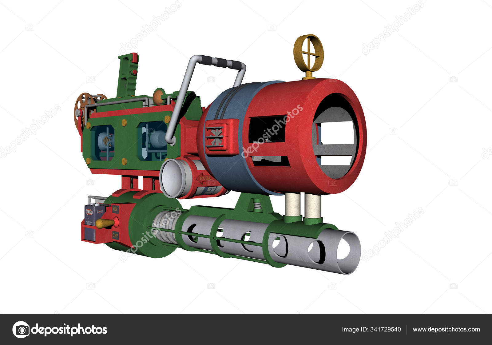 Futuristic Weapon Isolated White Background Stock Illustration by ...