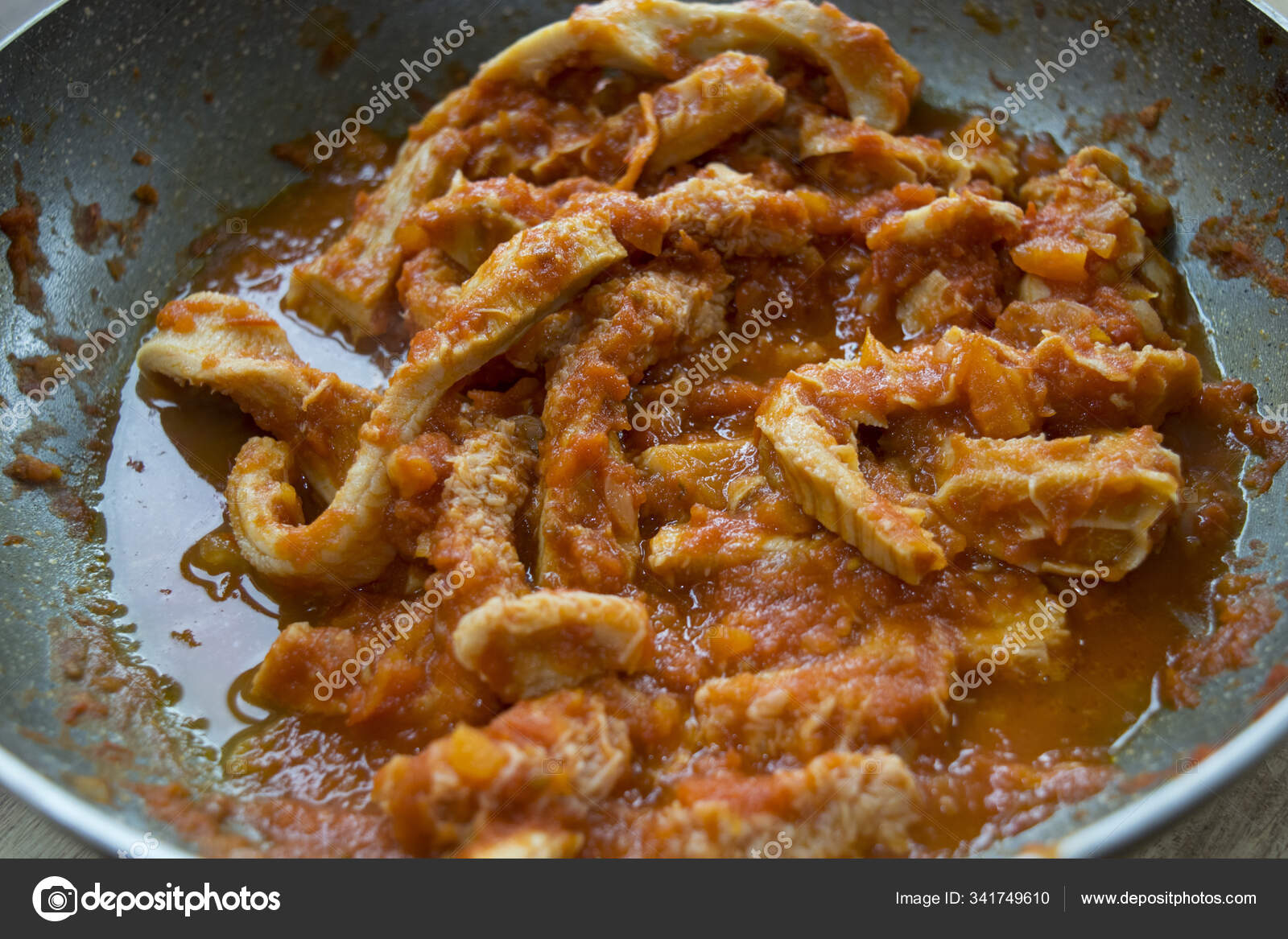 Panful Roman Style Tripe Trippa Alla Romana — Stock Photo ...