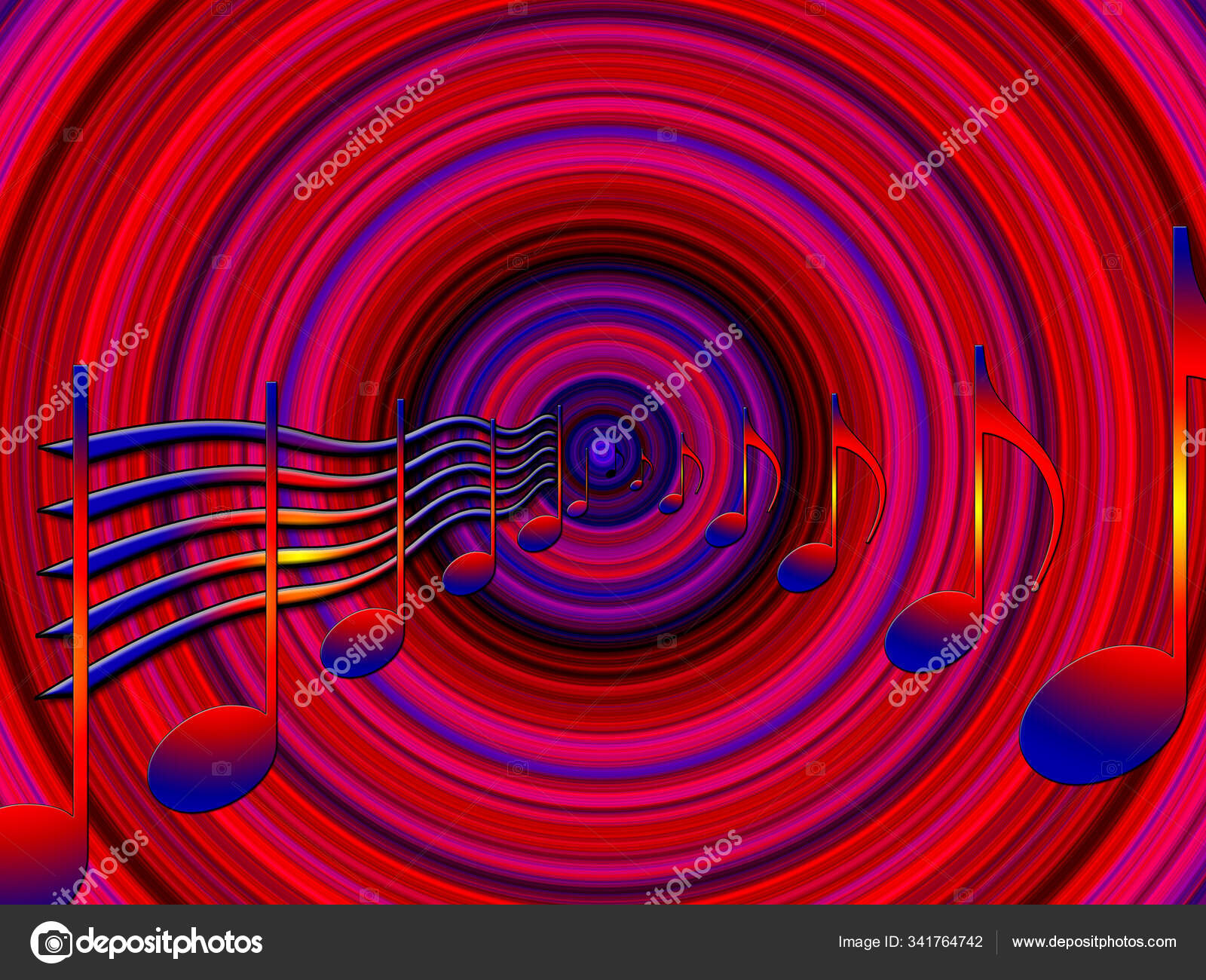 Musical Notes Red Background Stock Photo by ©PantherMediaSeller 341764742