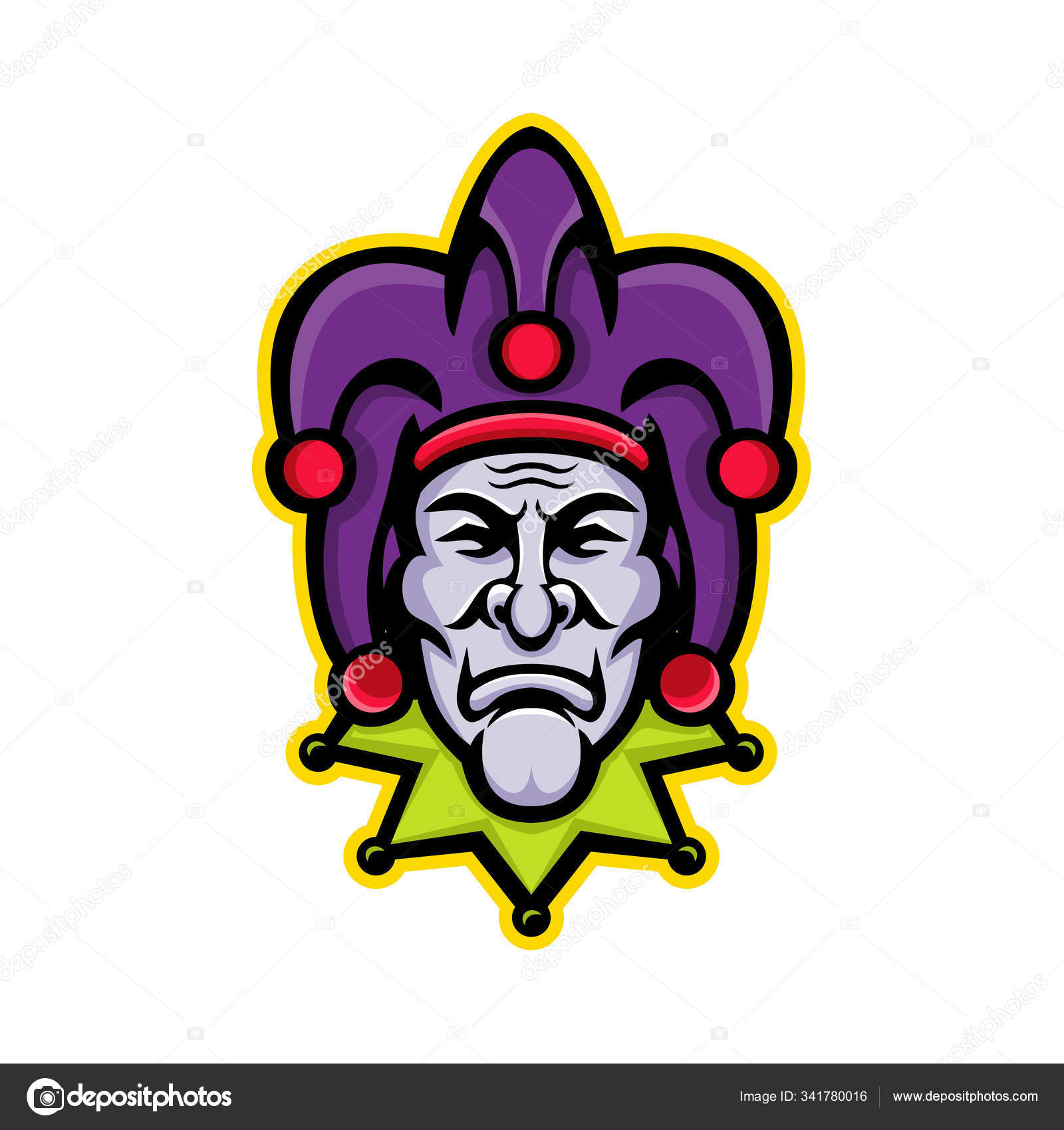Mascot Icon Illustration Head Jester Court Jester Fool Historically ...
