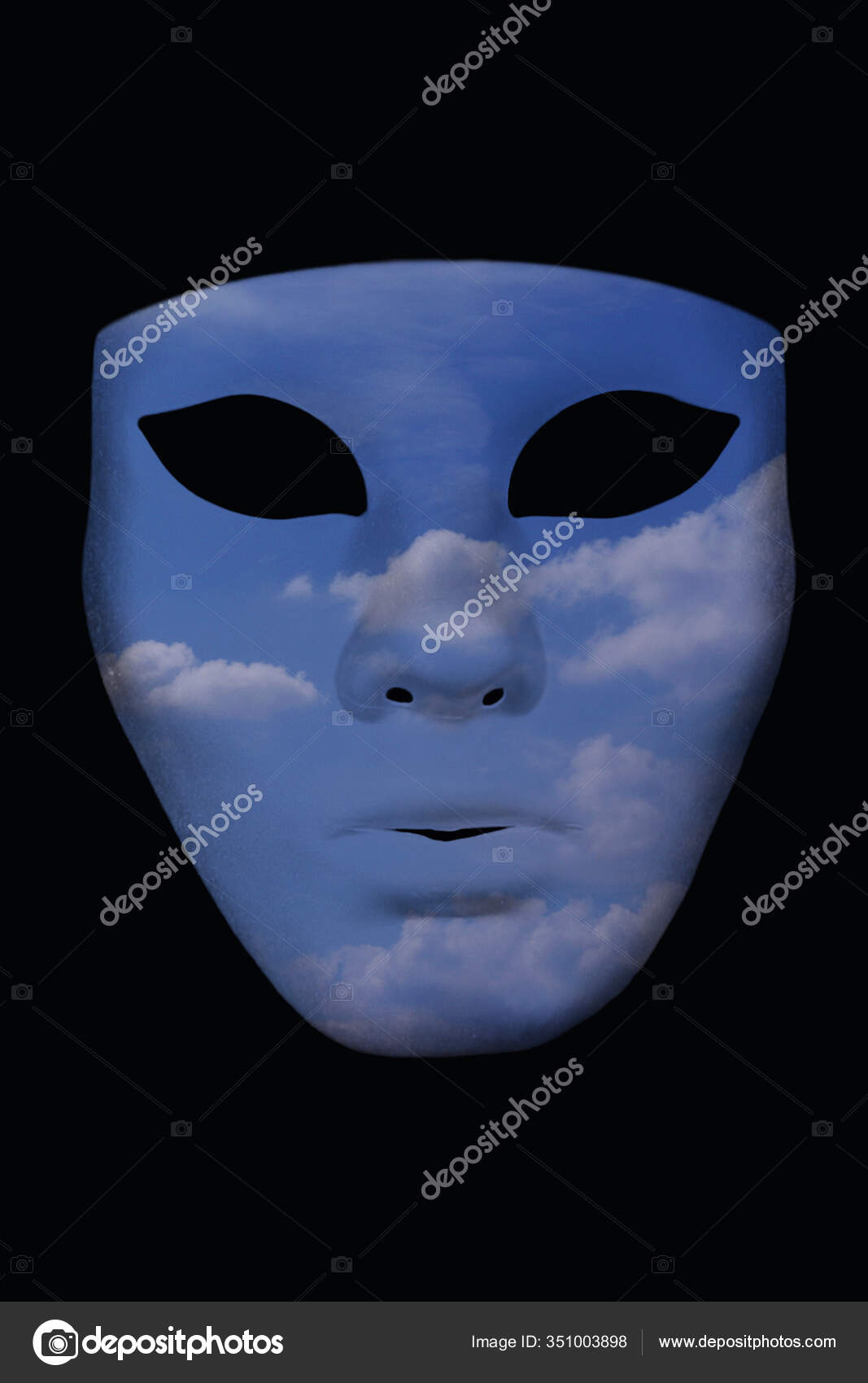 Blue Mask Black Background Stock Photo by ©PantherMediaSeller 351003898