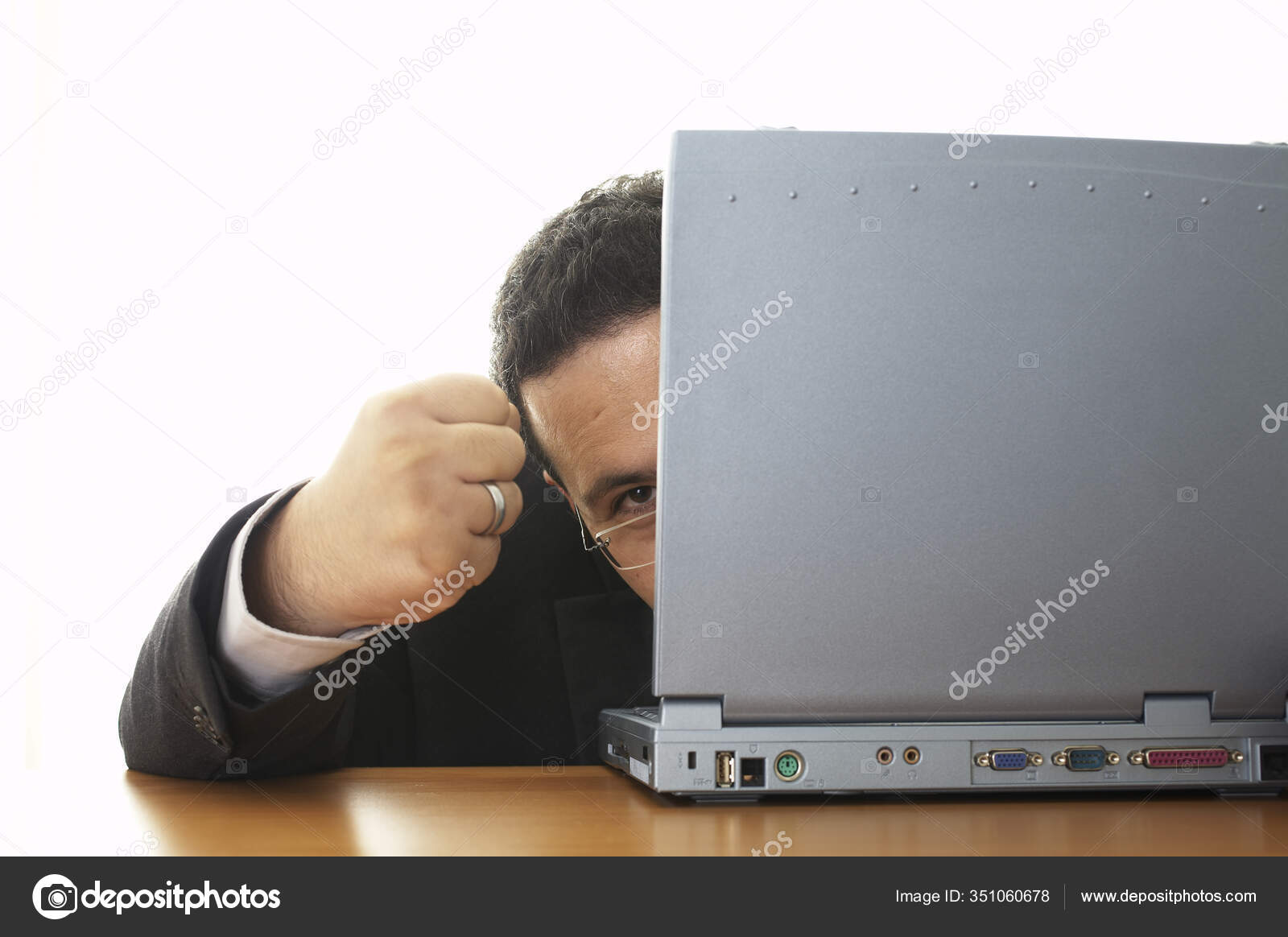 Man Laptop Isolated White Background Stock Photo by ©PantherMediaSeller ...