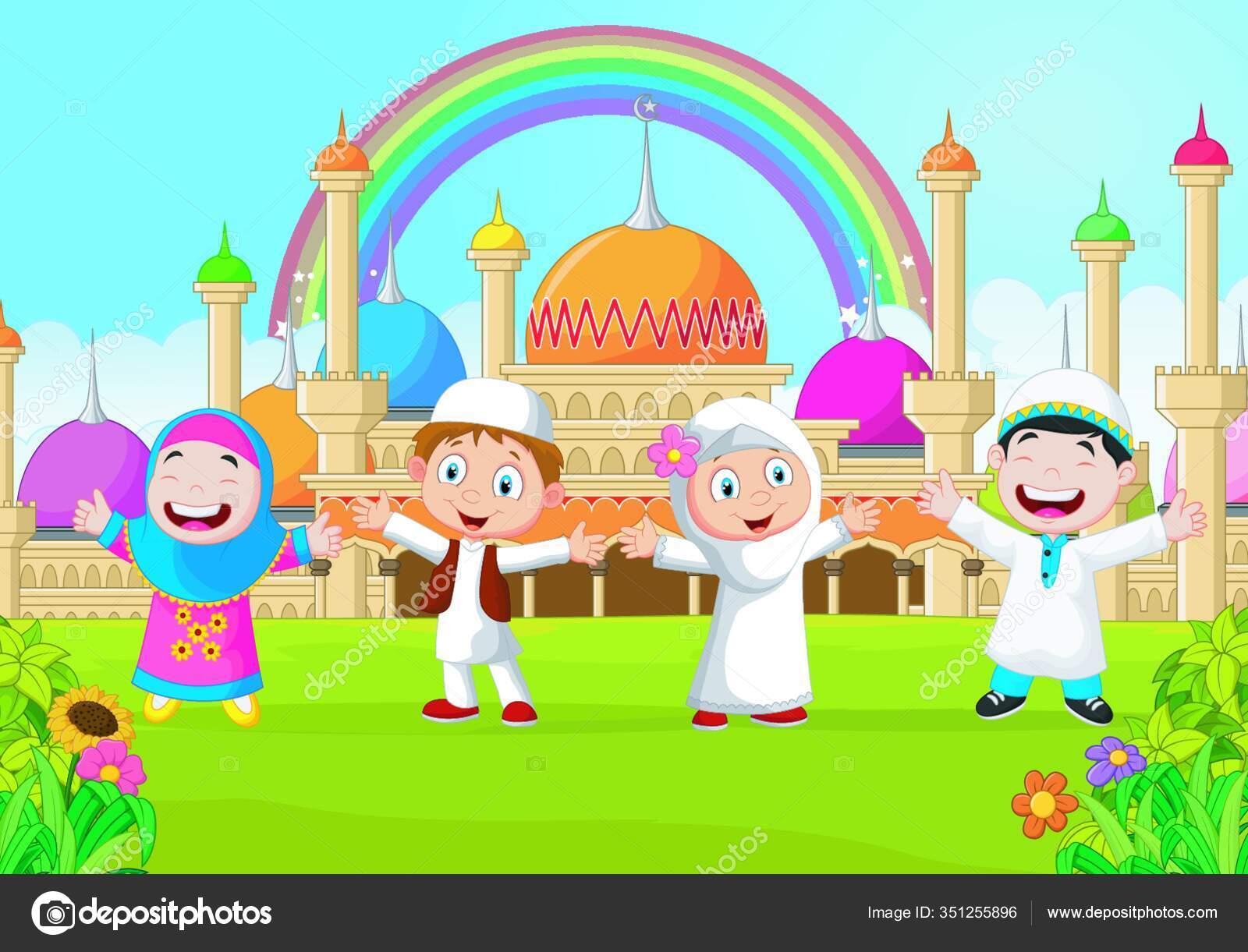 Cartoon Little Kid Mosque Stock Vector Image by ©PantherMediaSeller ...