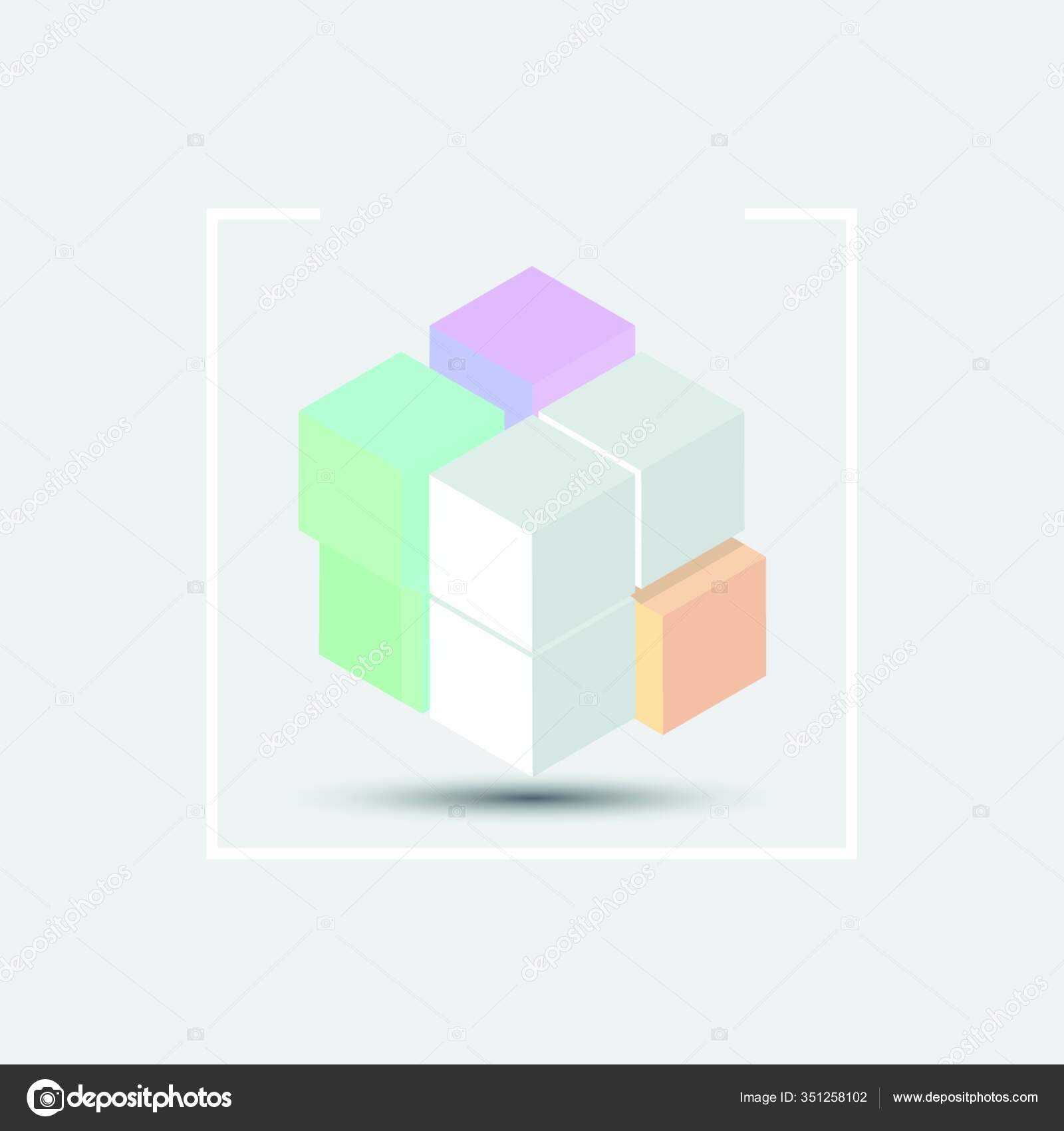 Create Cube Design Element Grey Background Stock Vector Stock Vector by ...