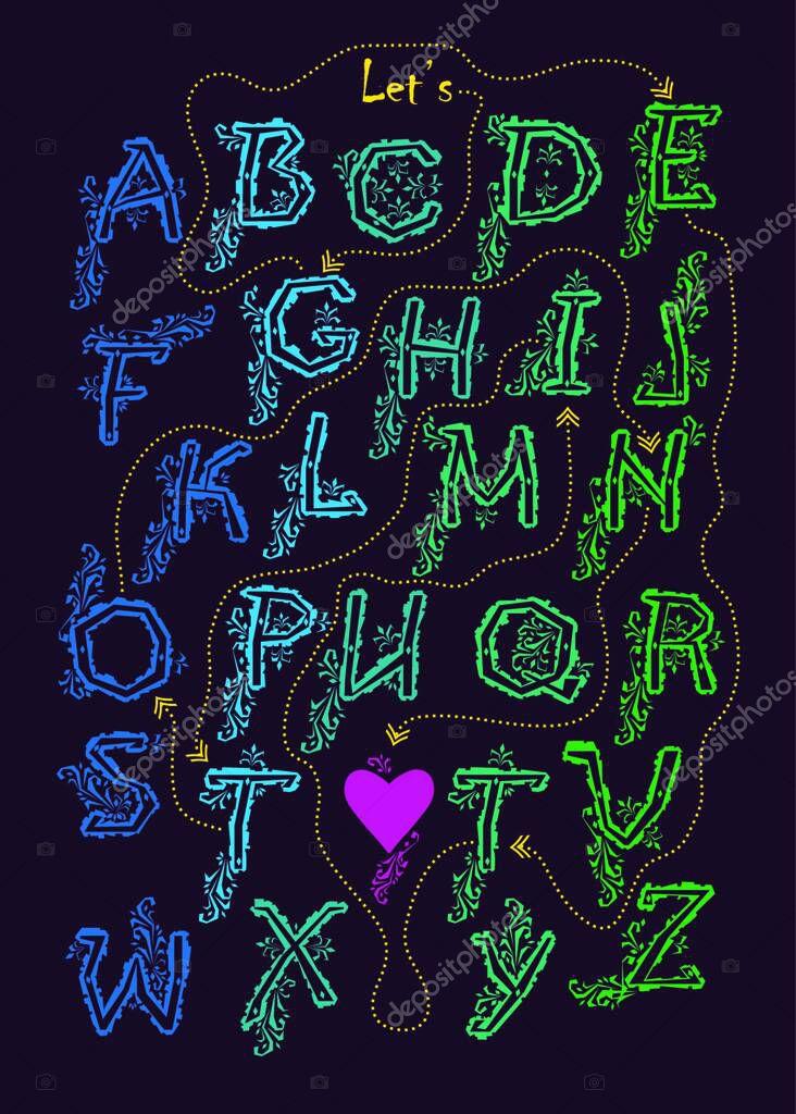 Alfabeto artístico con mensaje romántico encriptado - Vamos a ponerlo ...