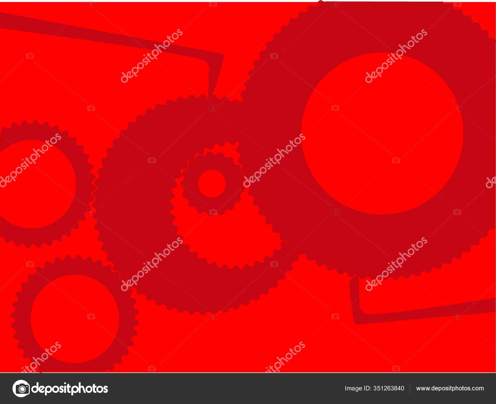 Abstract Style Set Red Gears Red Background Stock Vector Image by ...