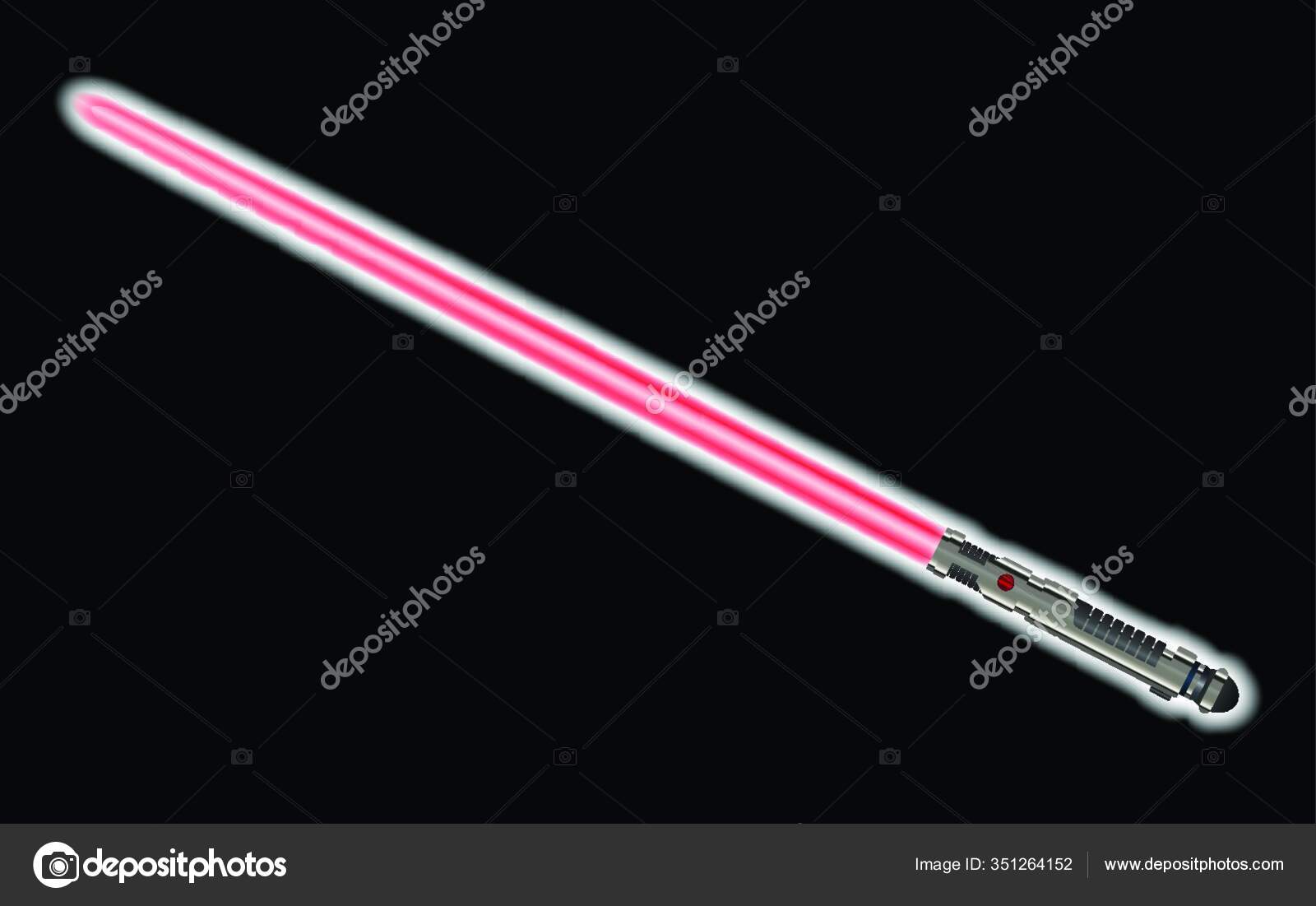 Sci Light Sword Weapon Red Blade Glowing Black Background Stock Vector ...