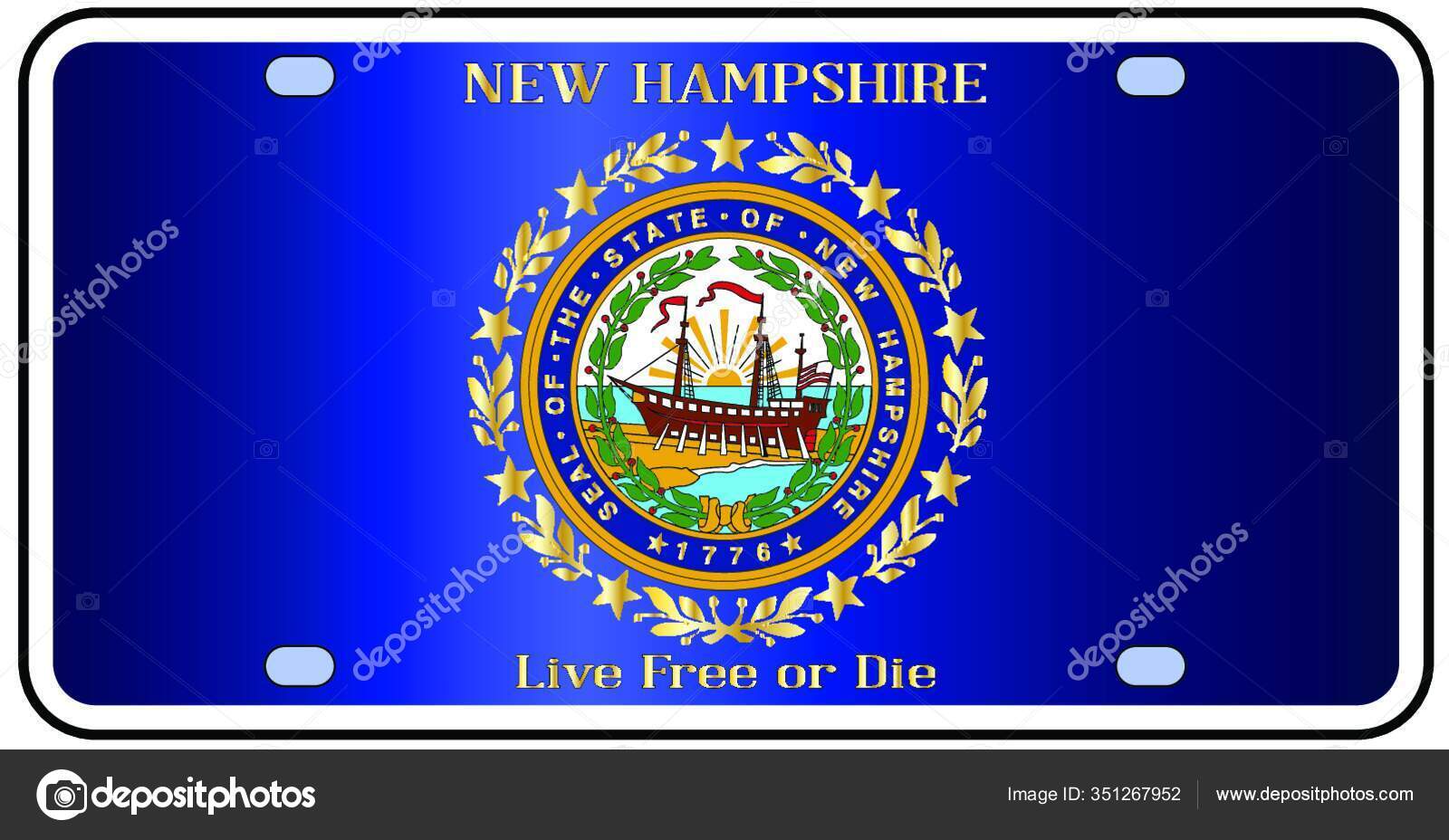 New Hampshire License Plate Colors State Flag Flag Icons White Stock ...