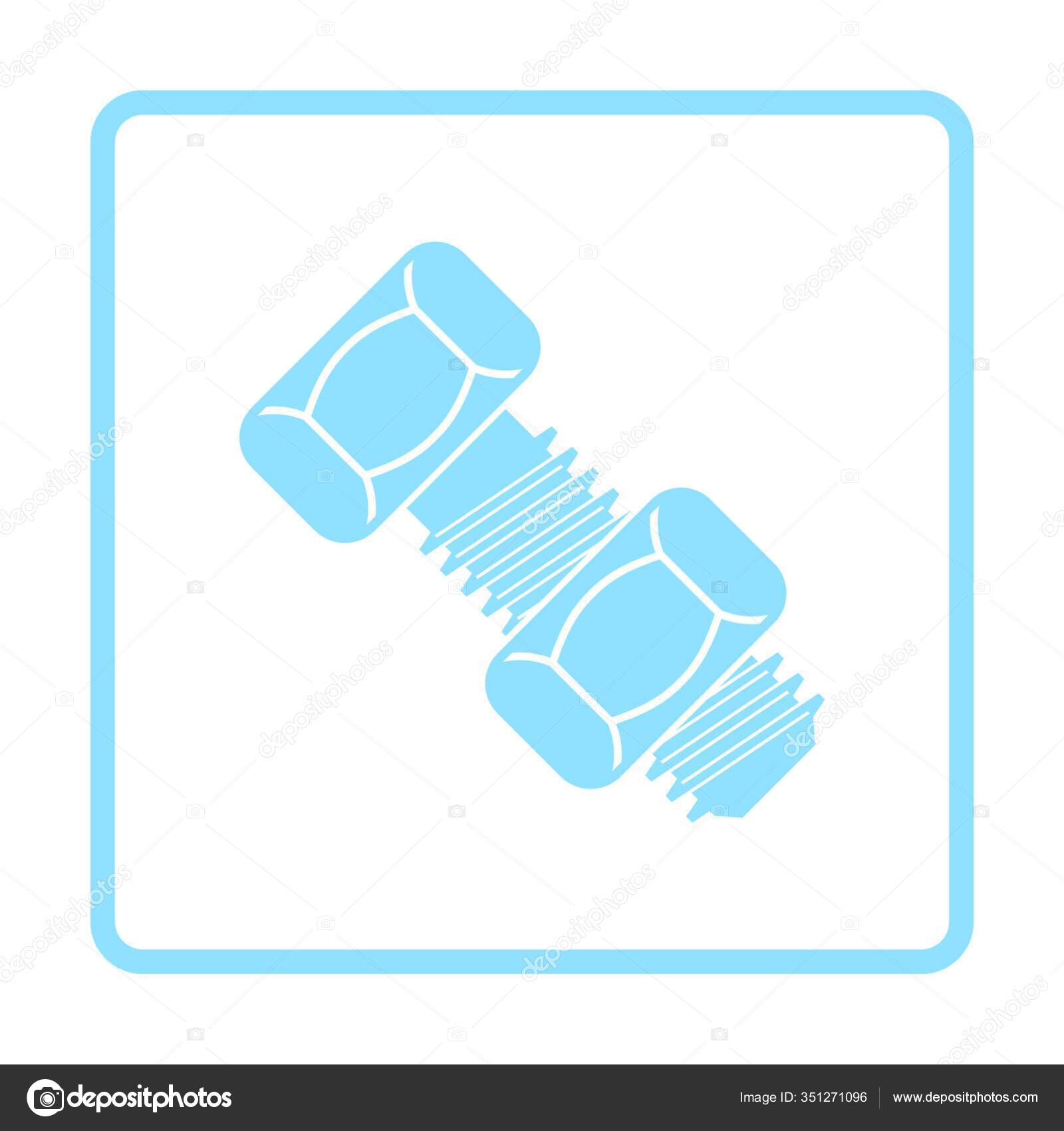 Icon Bolt Nut Blue Frame Design Vector Illustration Stock Vector Image ...