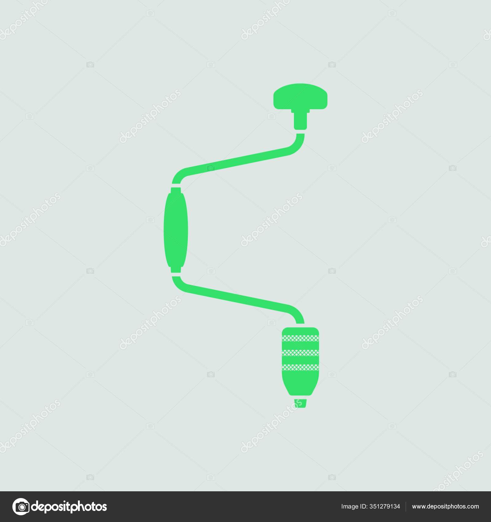 Auger Icon Gray Background Green Vector Illustration Stock Vector Image ...