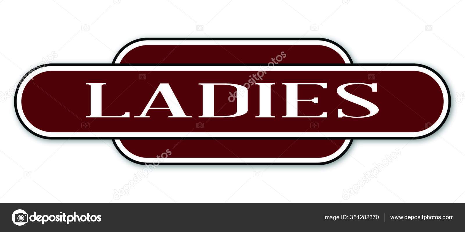 Ladies Toilet Station Name Plate White Background Stock Vector by ...