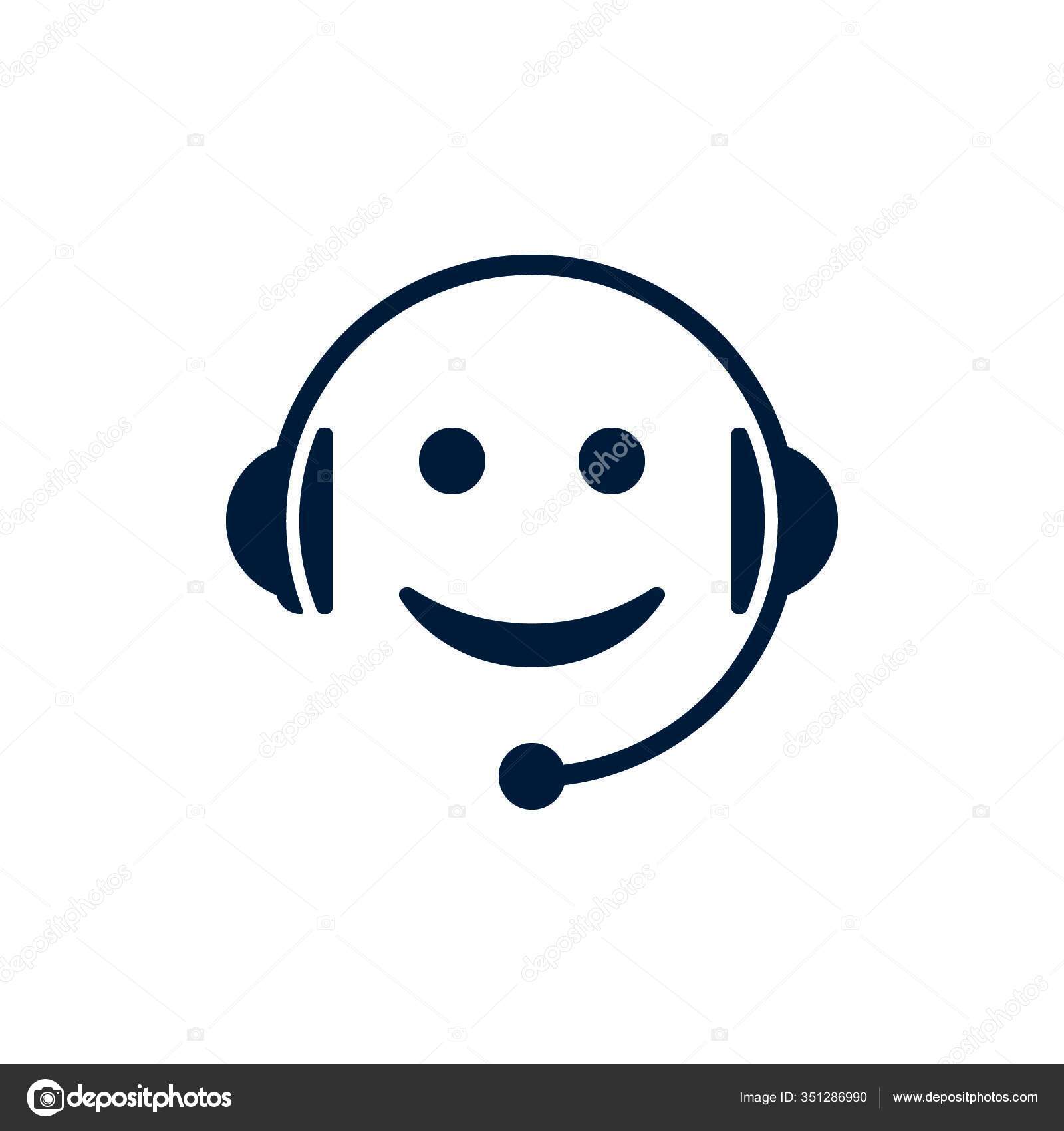 Call Center Icon White Background Flat Vector Emoticon Design Stock ...